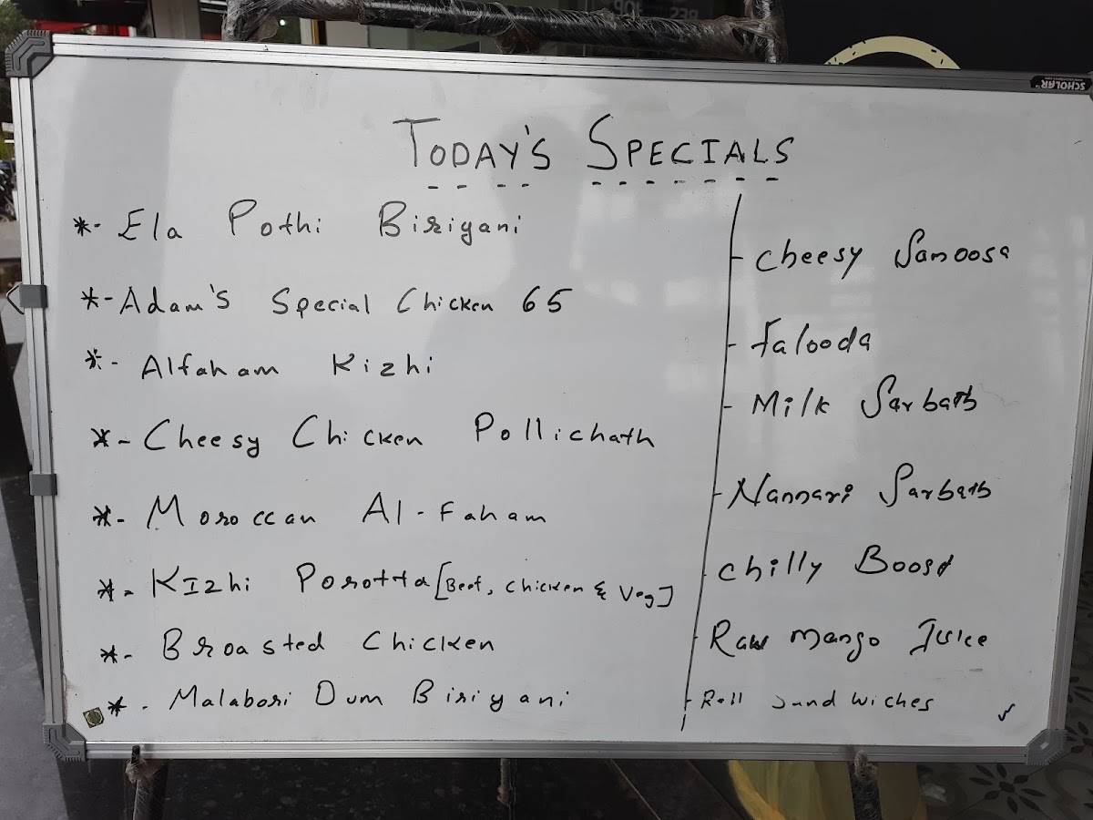 Menu at Adaminte Chayakada Pavilion Restaurant, Kozhikode