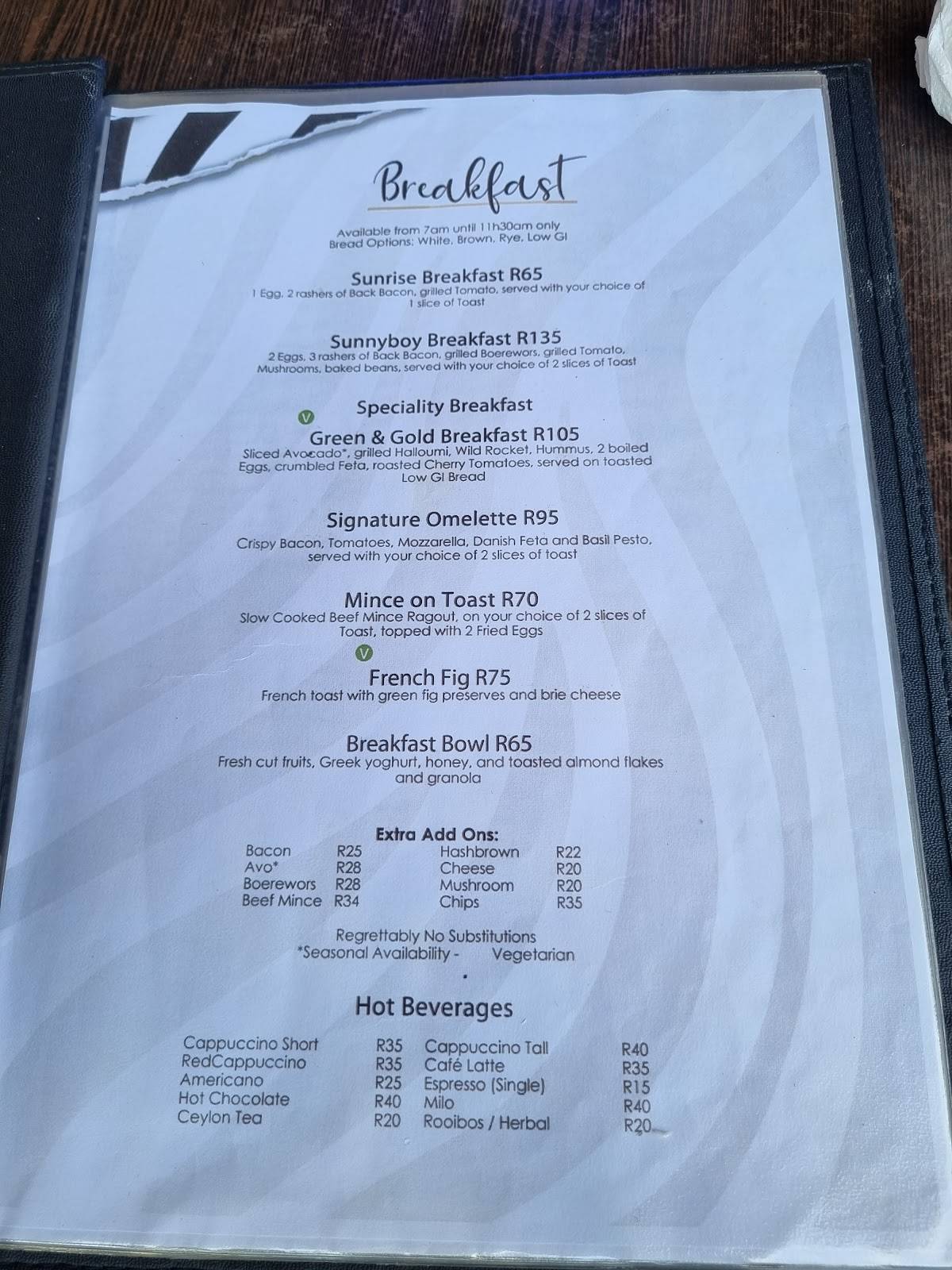 Menu at Neck & Deck Restaurant, Krugersdorp