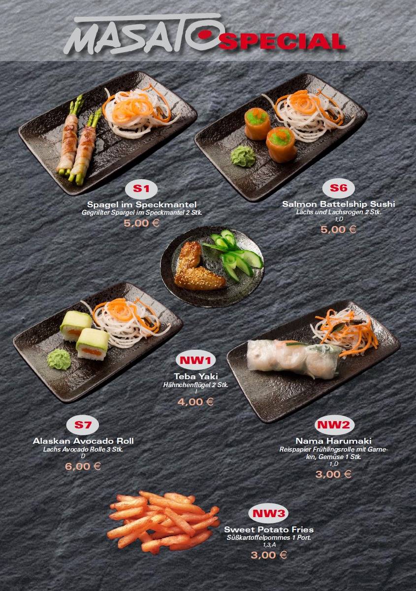 Speisekarte von Masato Sushi & Grill Lüneburg restaurant, Lüneburg