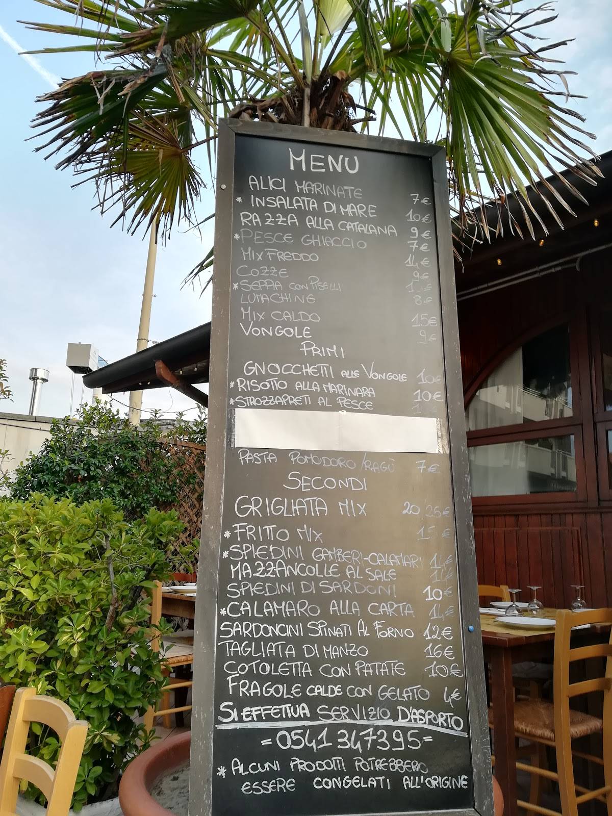 Menu da La Baracca, Bellaria