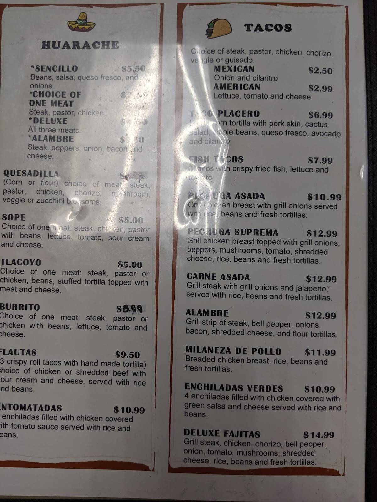 Menu at La Mixteca Restaurant, Urbana, 510 N Cunningham Ave #4