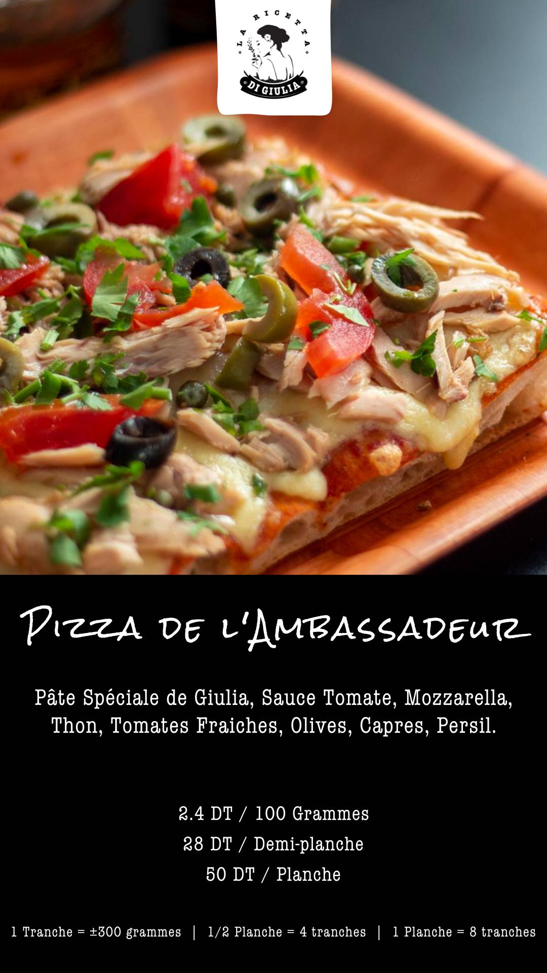 Menu au La Ricetta Di Giulia restaurant, Tunis