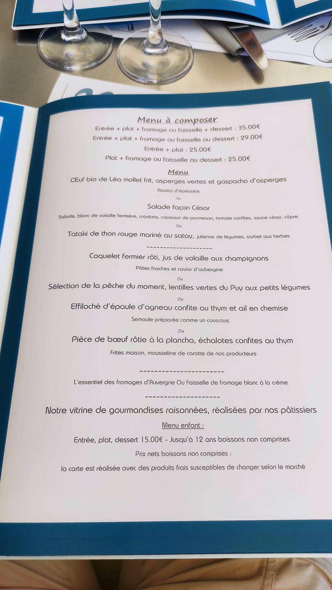 Menu au La Table De Marlène restaurant, Vichy, Boulevard Maréchal ...