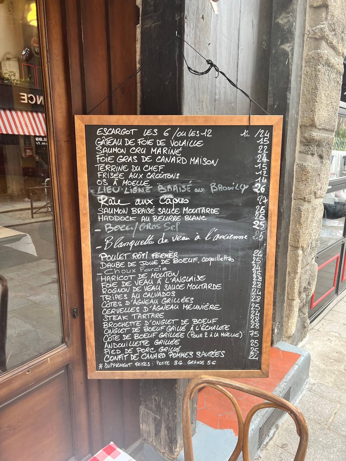Menu at La Tour Montlhéry - Chez Denise restaurant, Paris, 5 Rue des ...