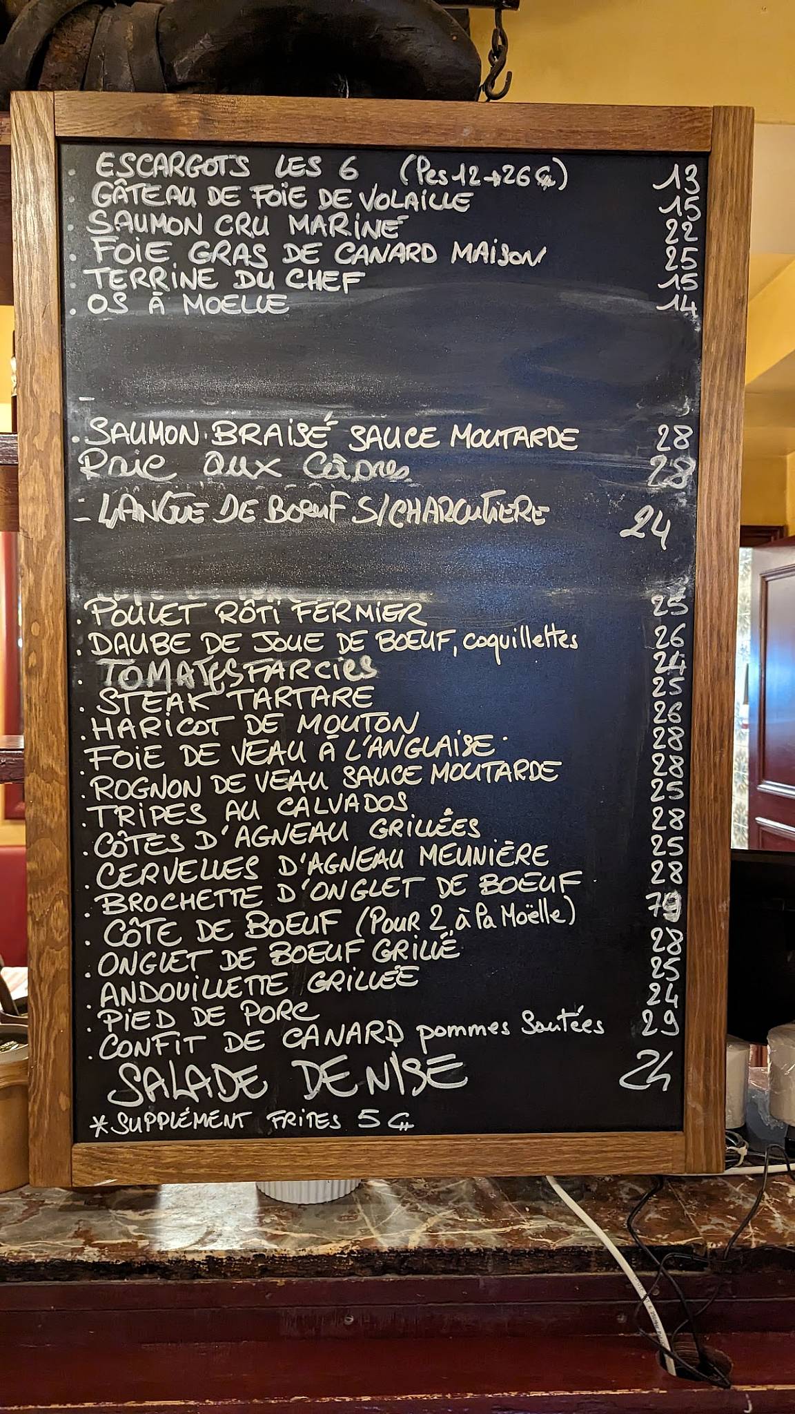 Menu at La Tour Montlhéry - Chez Denise restaurant, Paris, 5 Rue des ...
