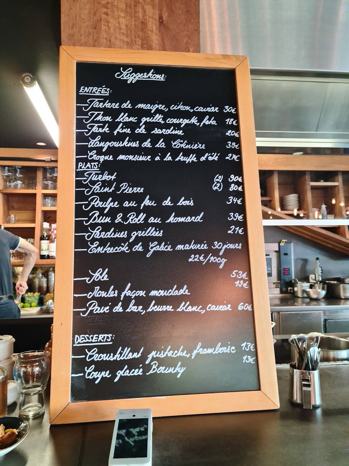 Menu au La Yole de Chris restaurant, La Rochelle