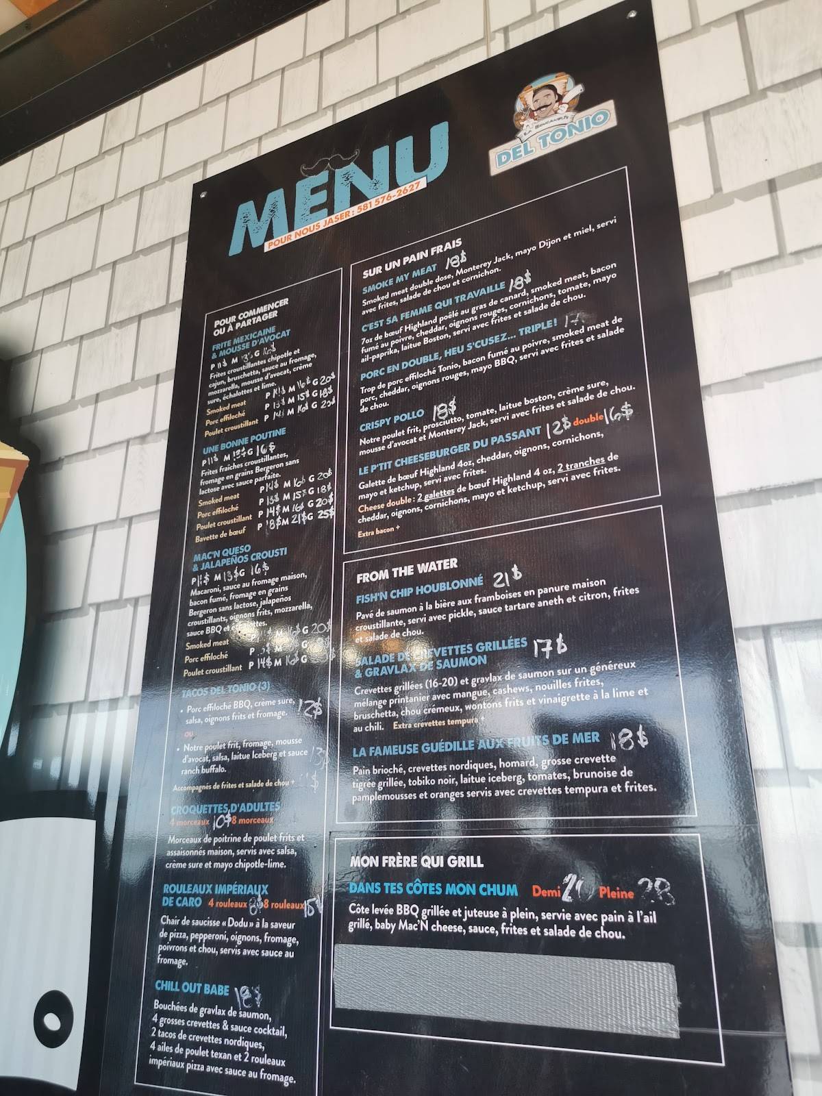 Menu au La boucanerie Del Tonio restaurant, Sainte-Croix