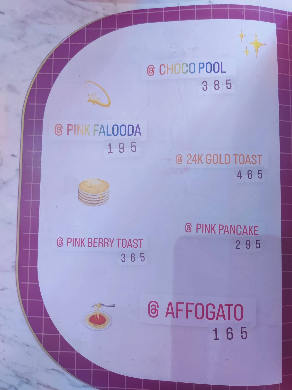 Menu at Lavesta Pink Cafe, Kozhikode