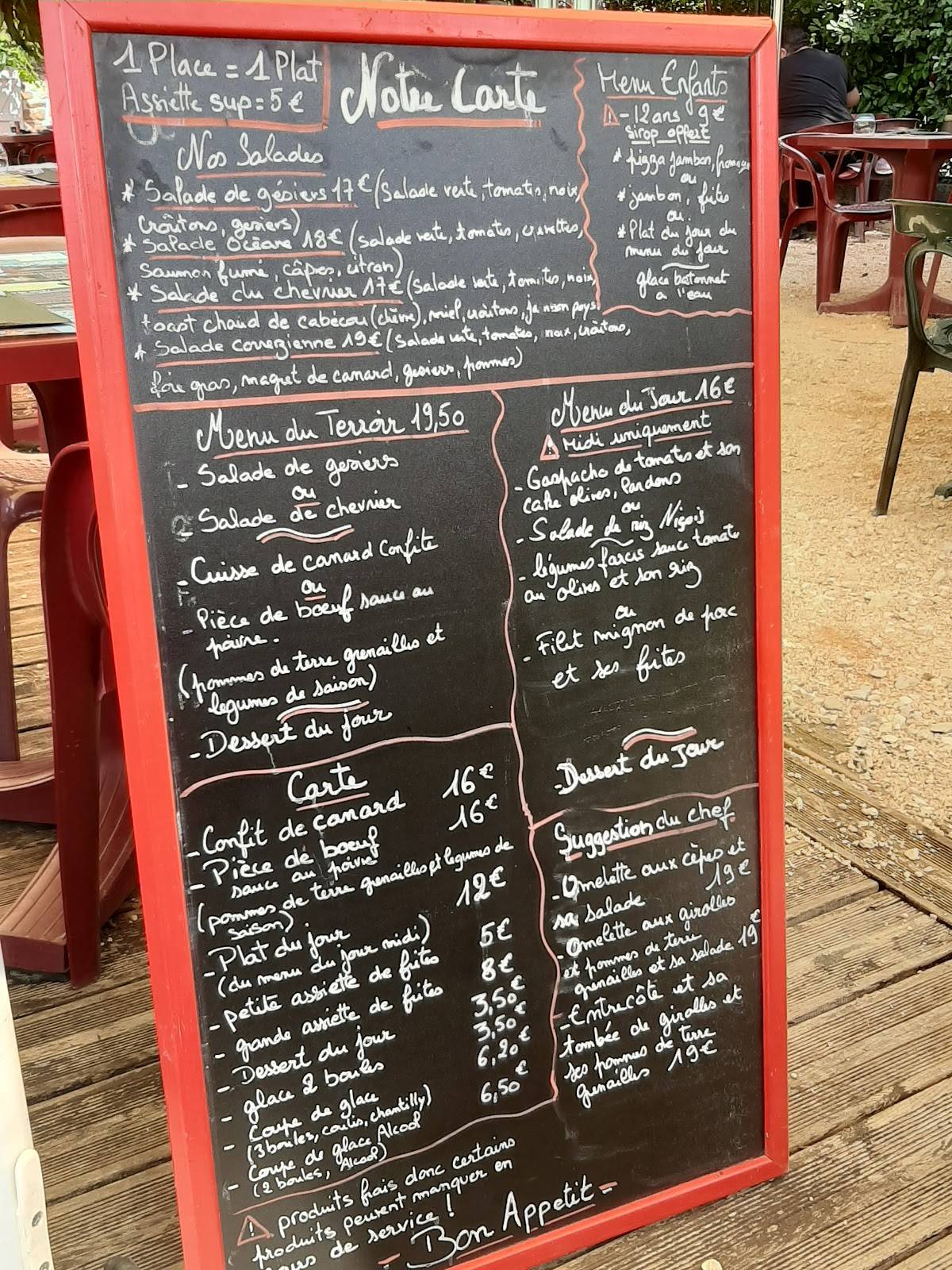 Menu at Le Collongeois restaurant, Collonges-la-Rouge, route nationale