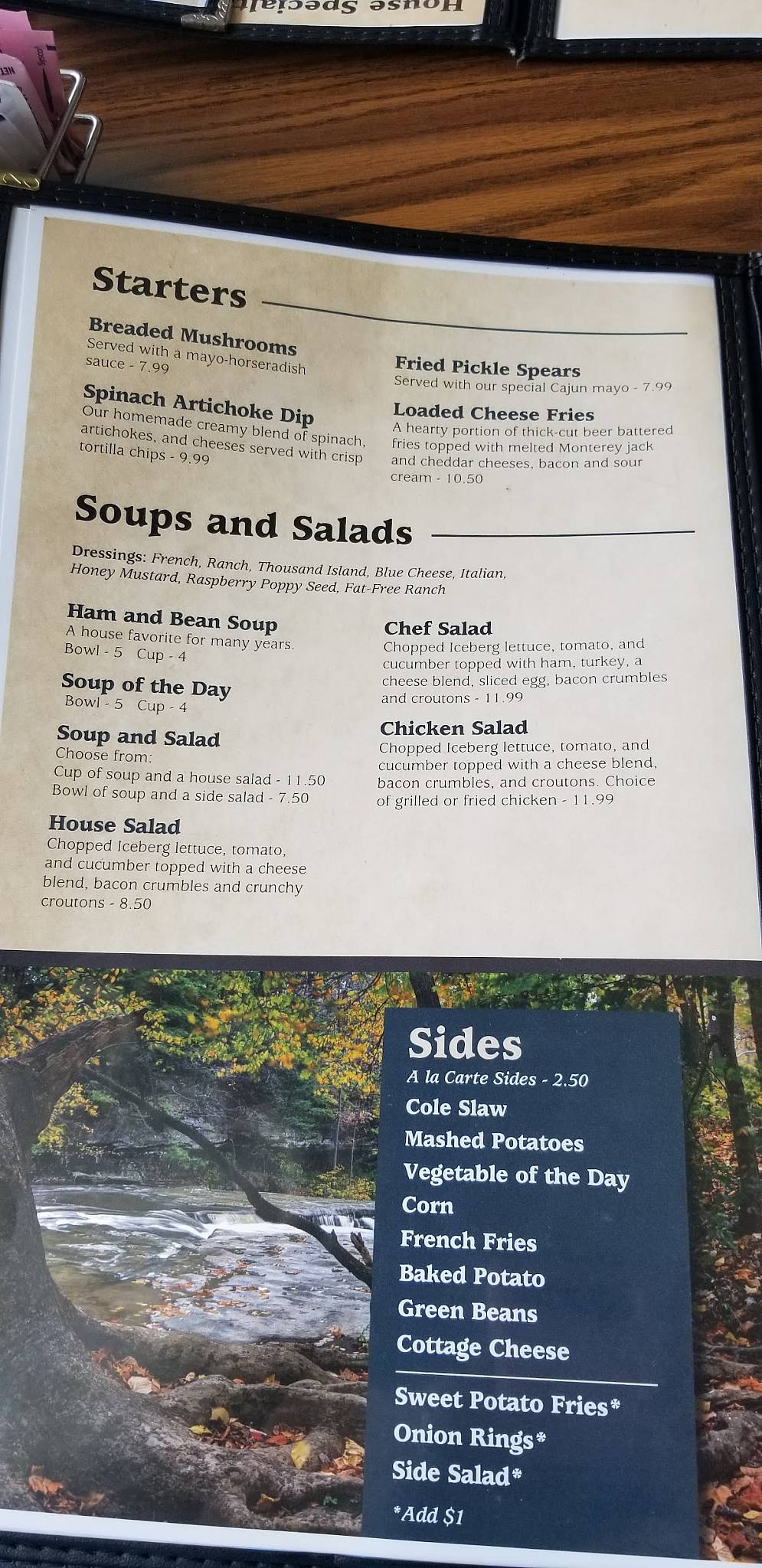 Menu at The Overlook Restaurant, Leavenworth