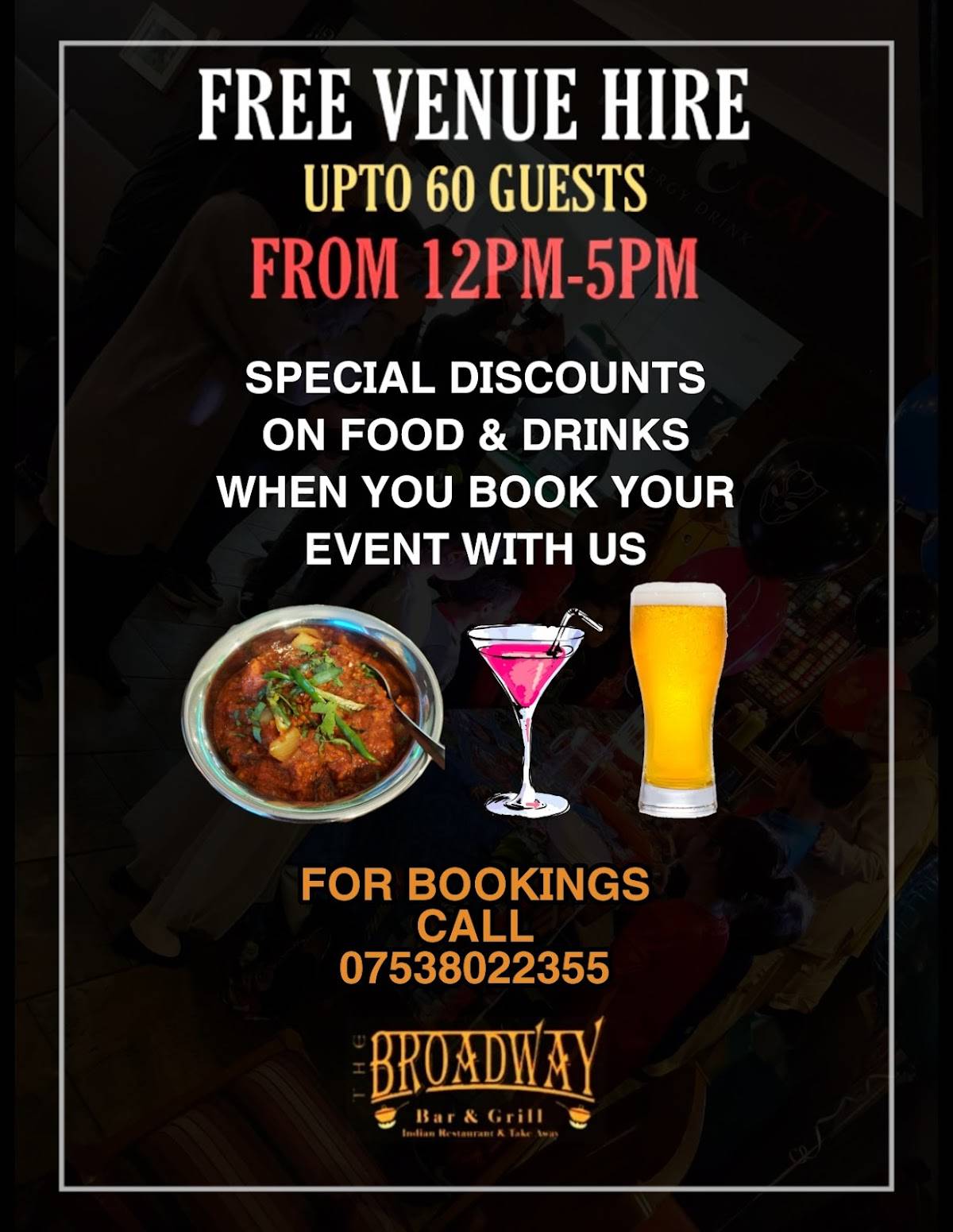 Menu at The Broadway Bar & Grill, Leicester