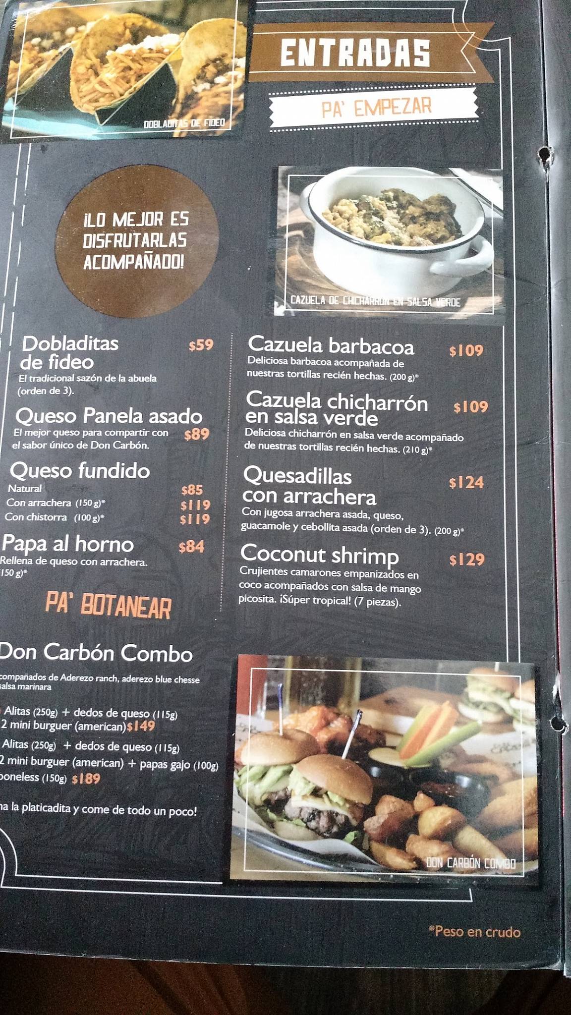 Carta de parrilla Don Carbón León (Plaza Mayor), Leon, Boulevard Juan ...