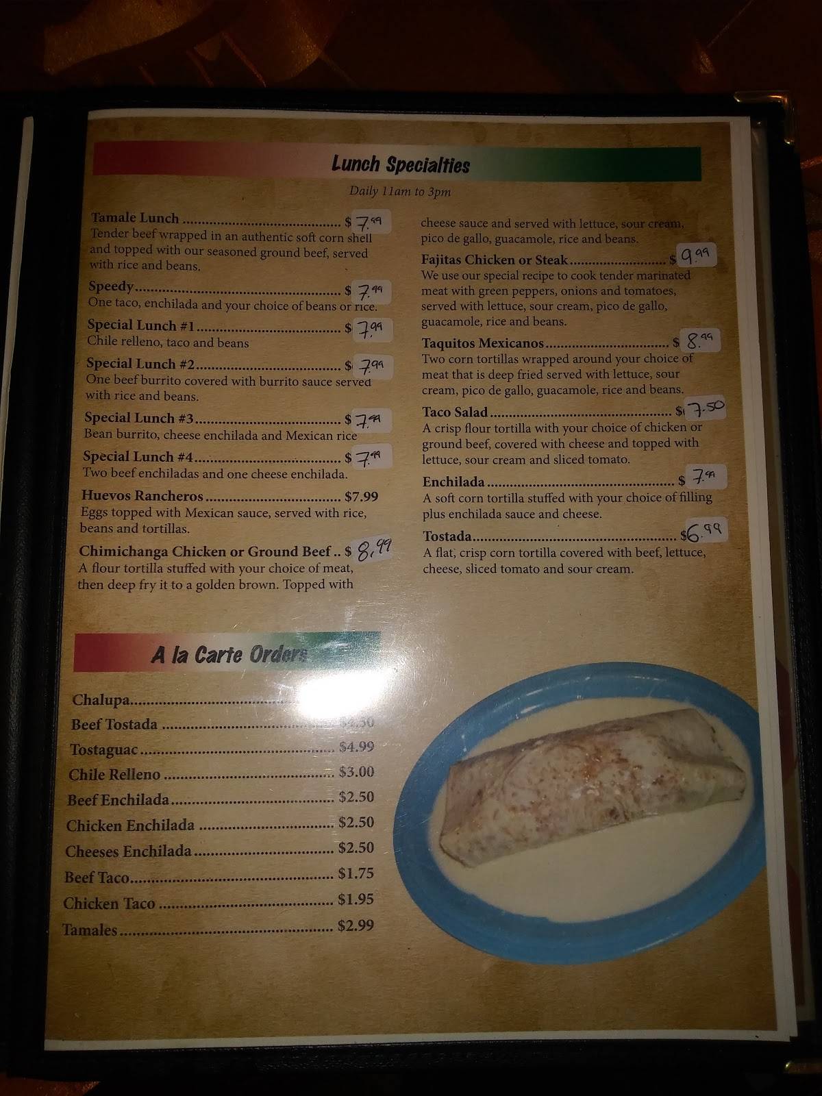Menu at Los Dos Amigos restaurant, Nicholasville, 107 Edgewood Dr