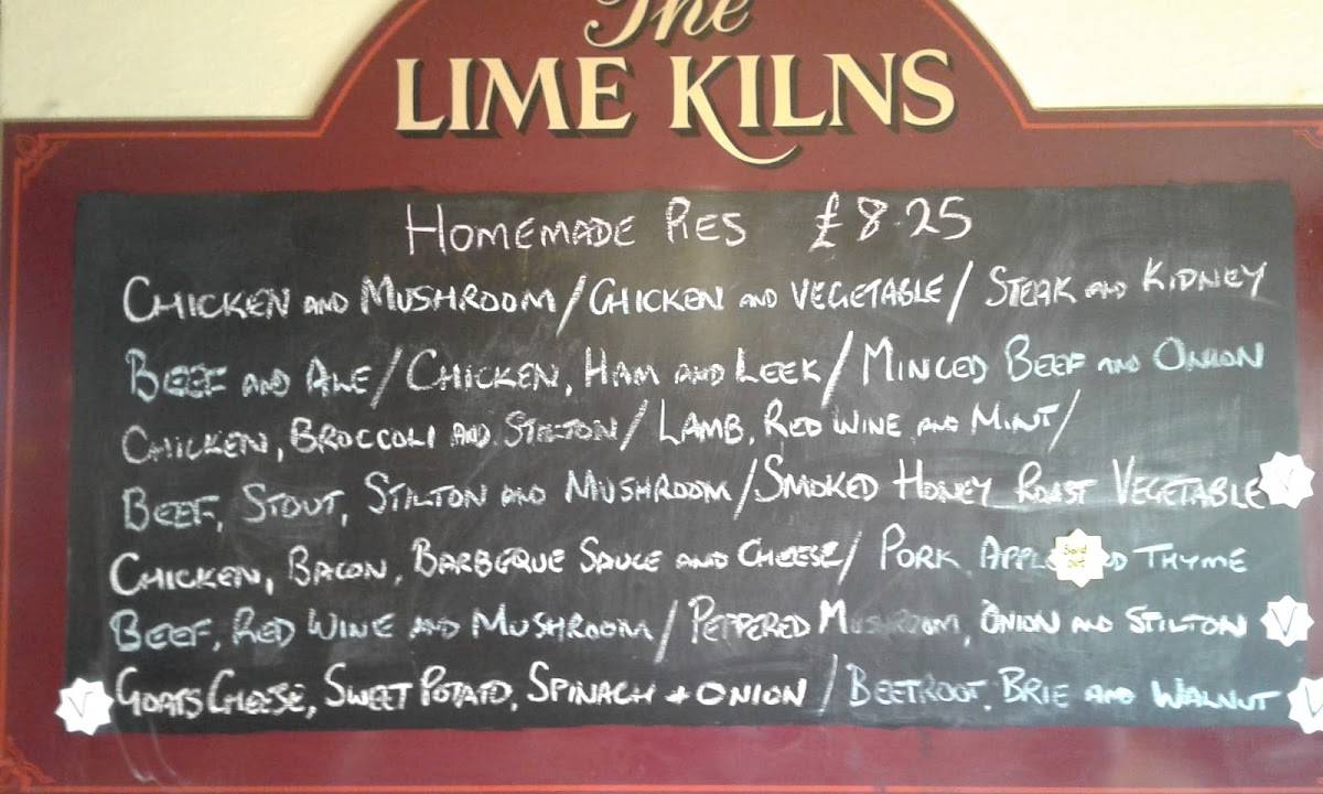 Menu at Lime Kilns pub & bar, Hinckley