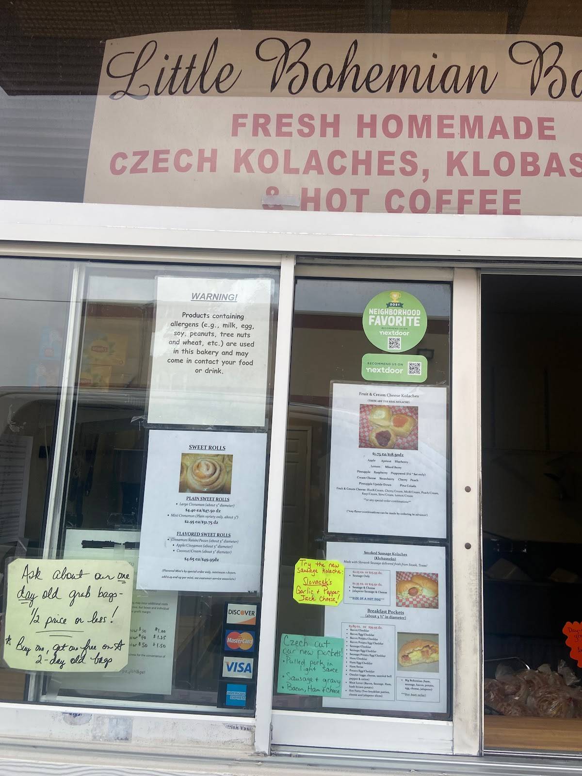 Carta de Little Bohemian Bakery, Belton, 511 Lake Rd