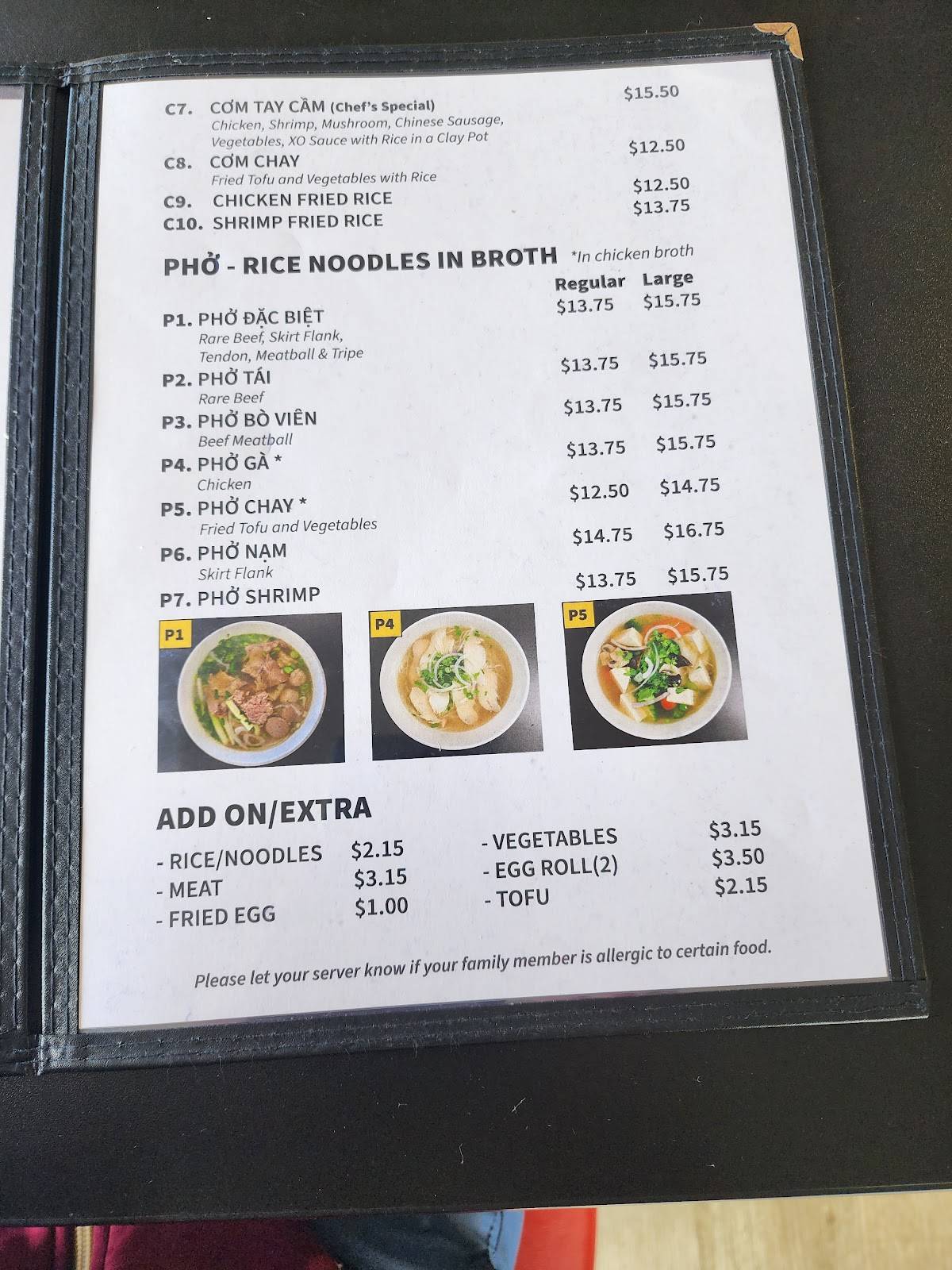 Menu at Little Saigon Bistro restaurant, Sarasota