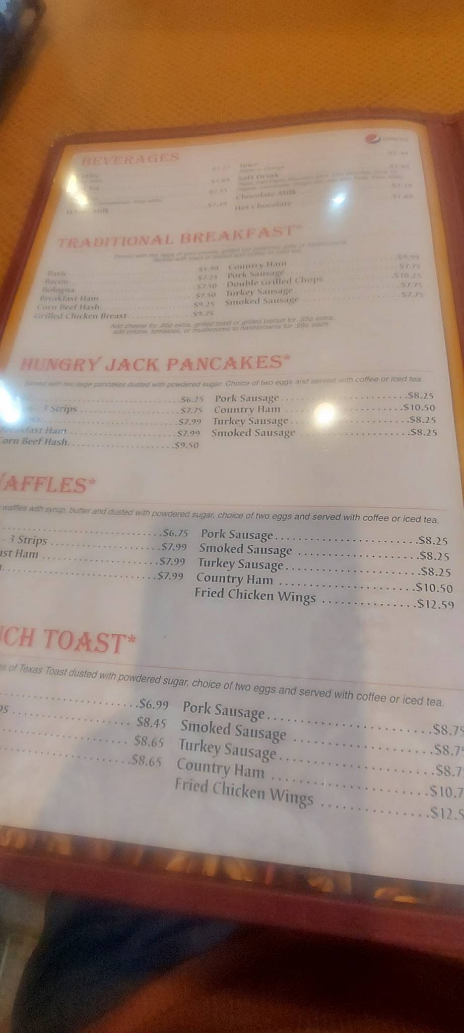 Menu at Long Grain Cafe, Florence