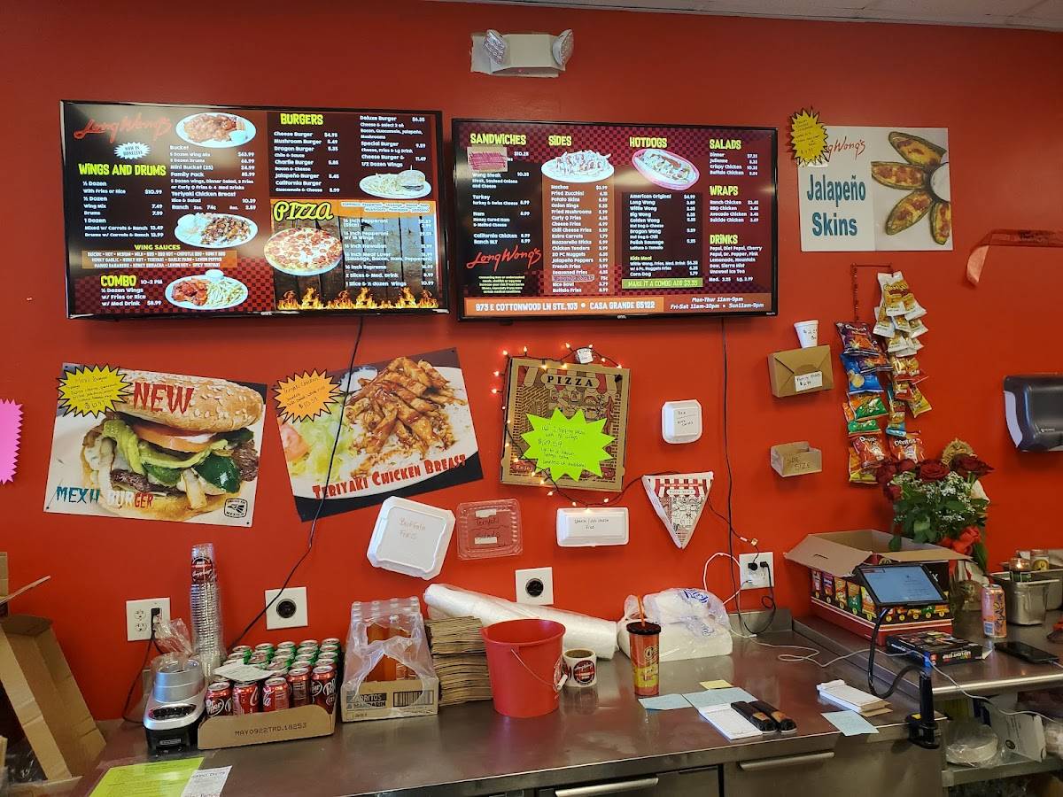 Menu at Long Wongs restaurant, Casa Grande