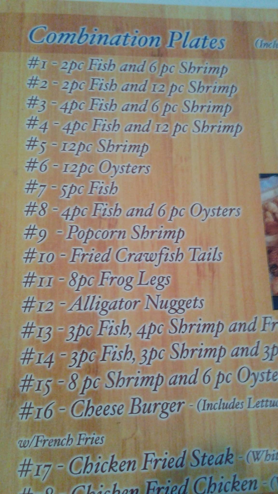 Menu at The New Pier restaurant, White Oak