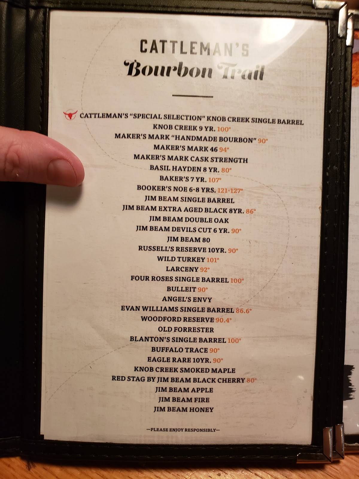 Menu at Cattleman's Roadhouse steakhouse, Shepherdsville, 139 ...