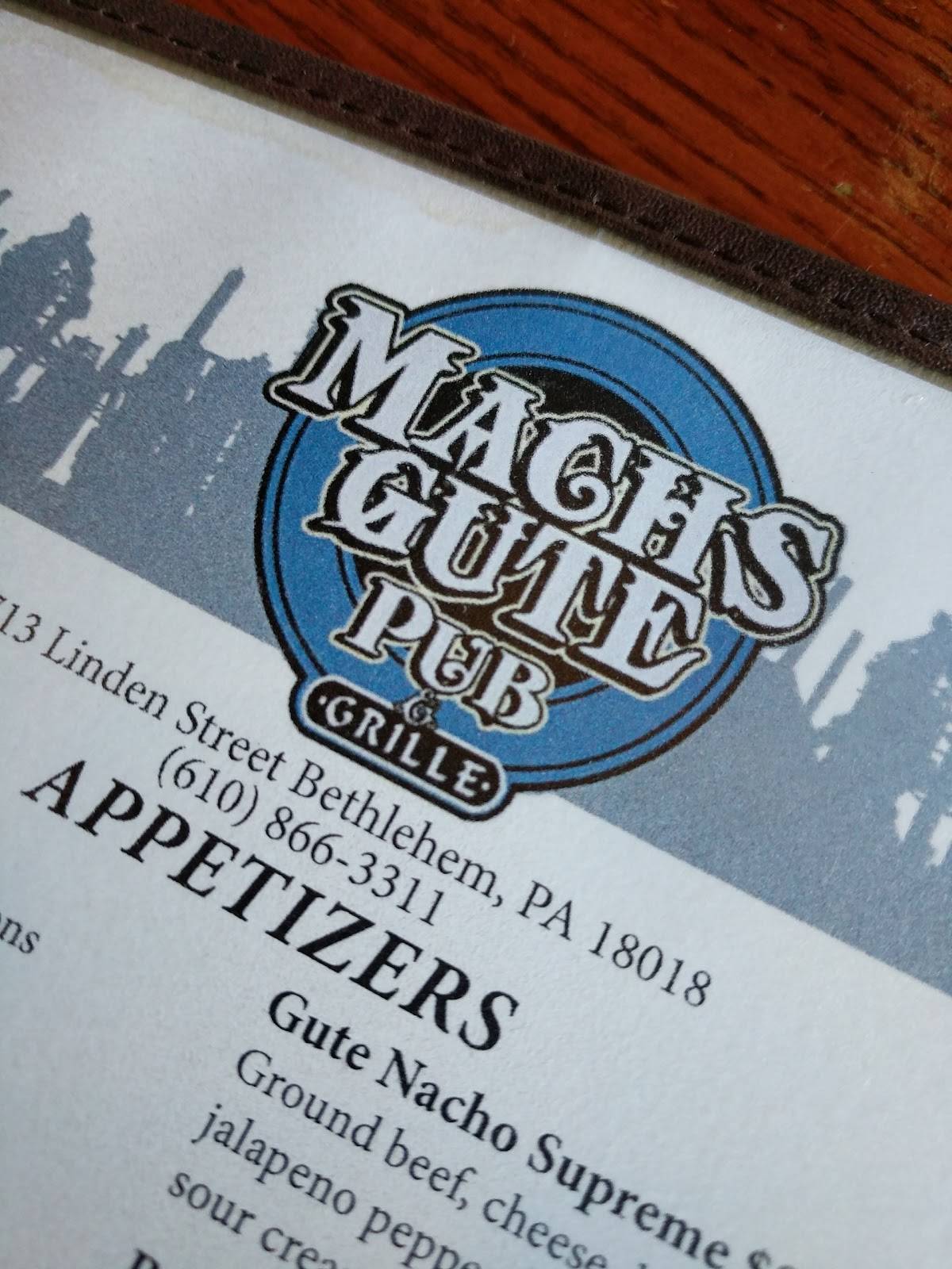 Menu at Machs Gute Pub and Grille, Bethlehem