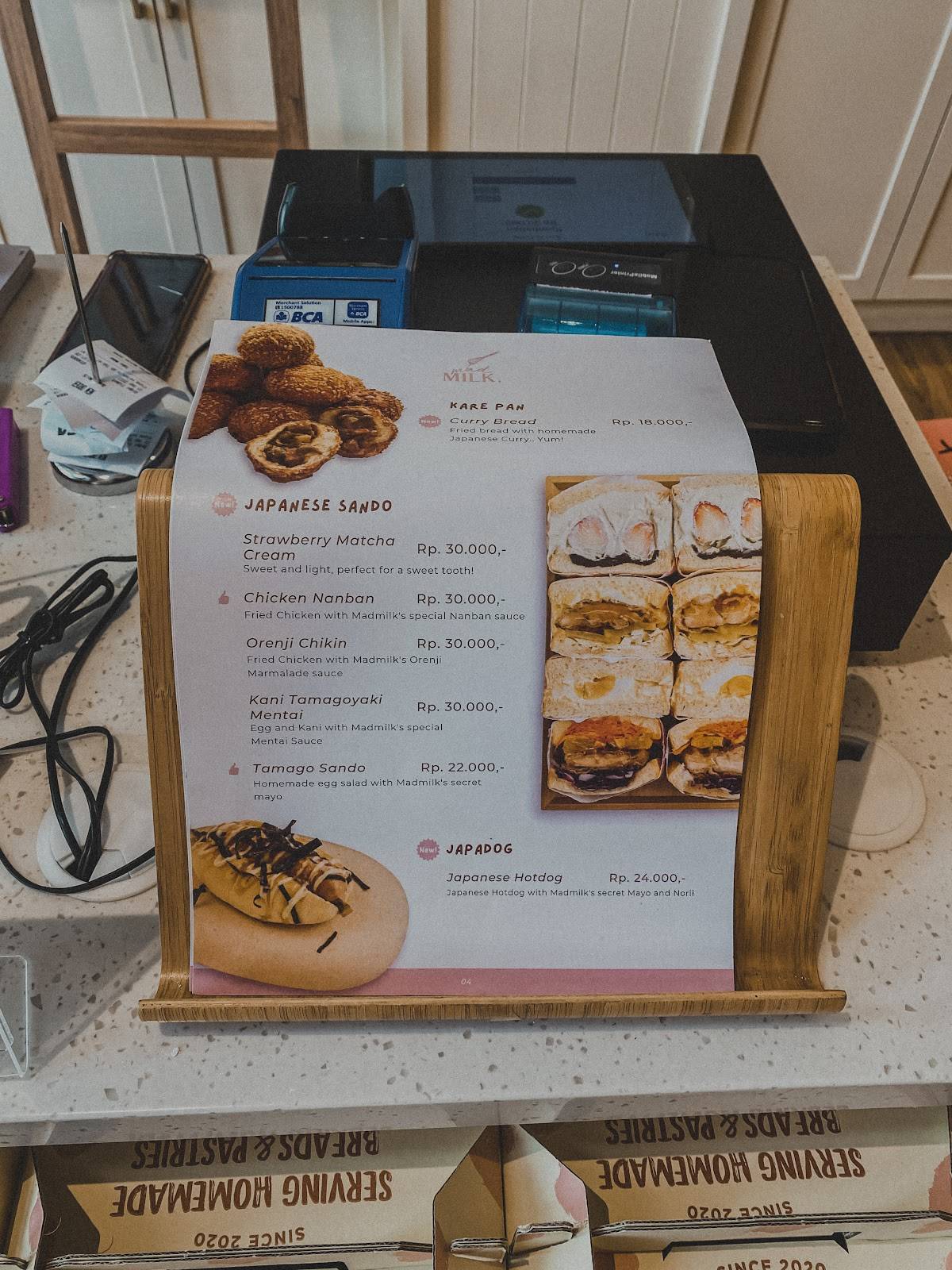 Menu at Mad MILK Japanese Bakery, North Jakarta