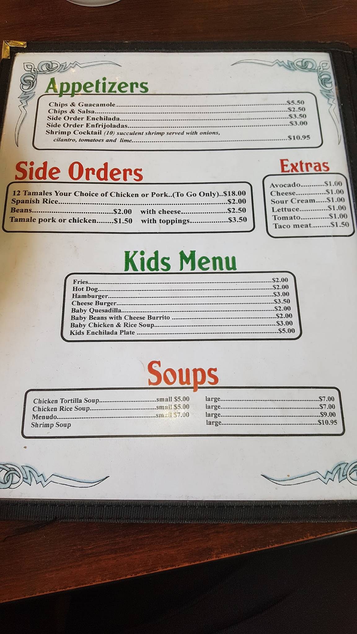 Menu at Pepe's Mexican Restaurant, Madras, 742 SW 4th St