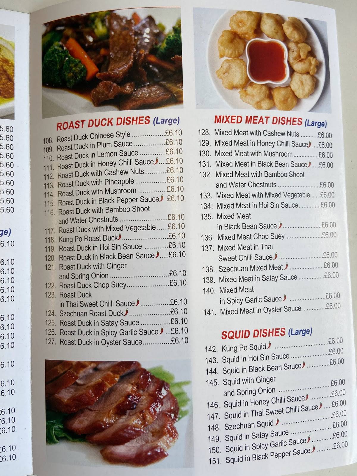 Menu at Moon House fast food, Maesteg