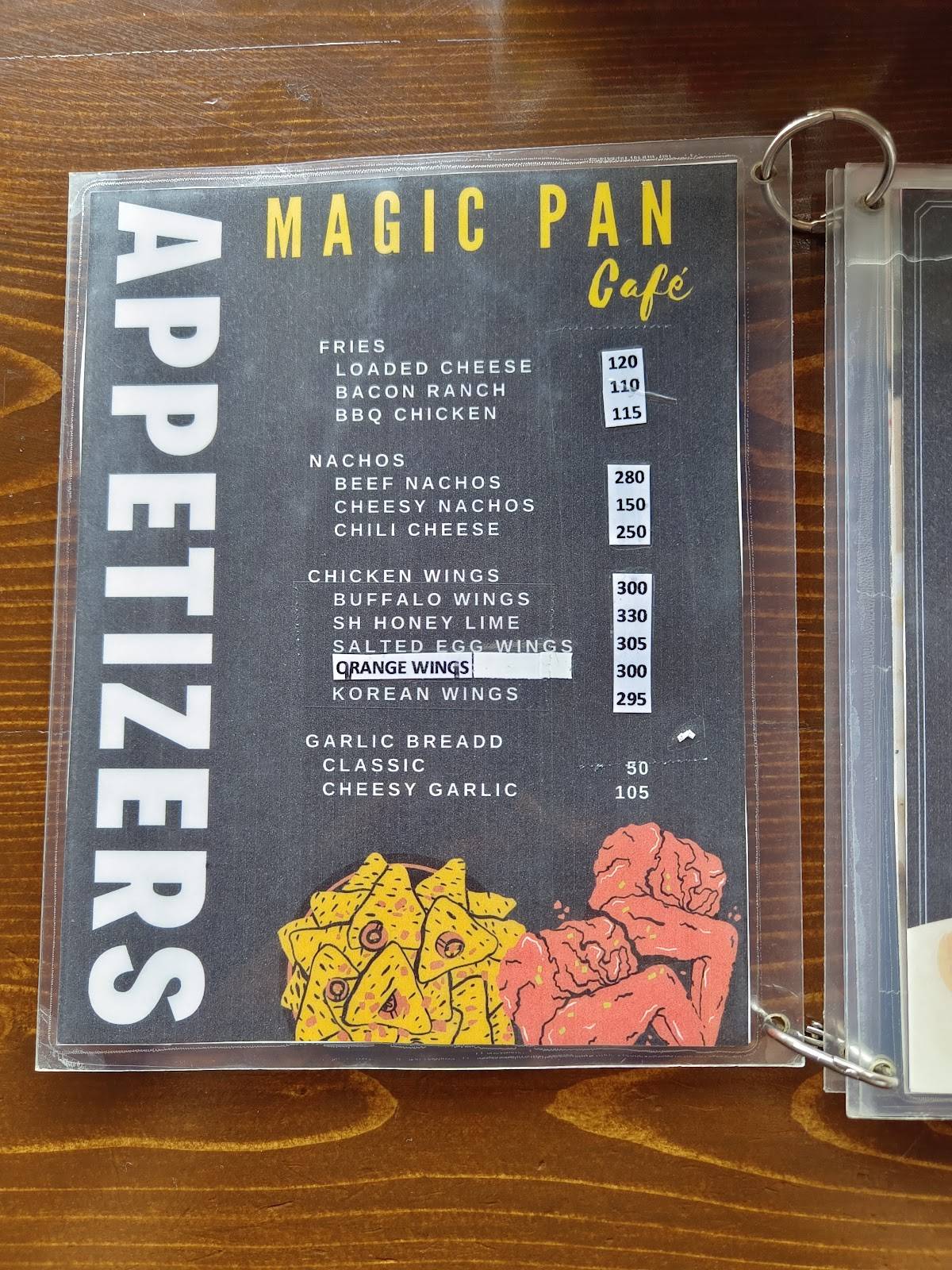Menu at Magic Pan Cafe, Solano