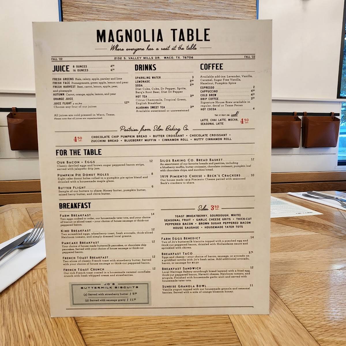 Menu at Magnolia Table desserts, Waco