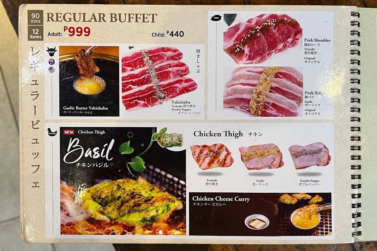 Menu at Shaburi and Kintan Buffet restaurant, Makati