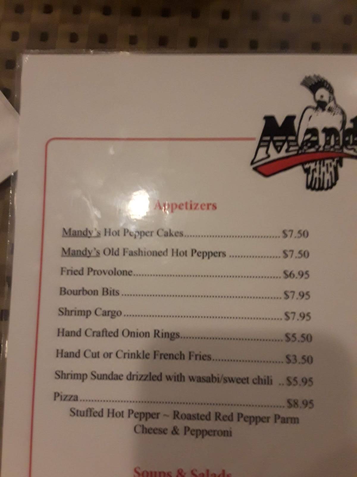 Menu at Mandy's Cafe, Buffalo