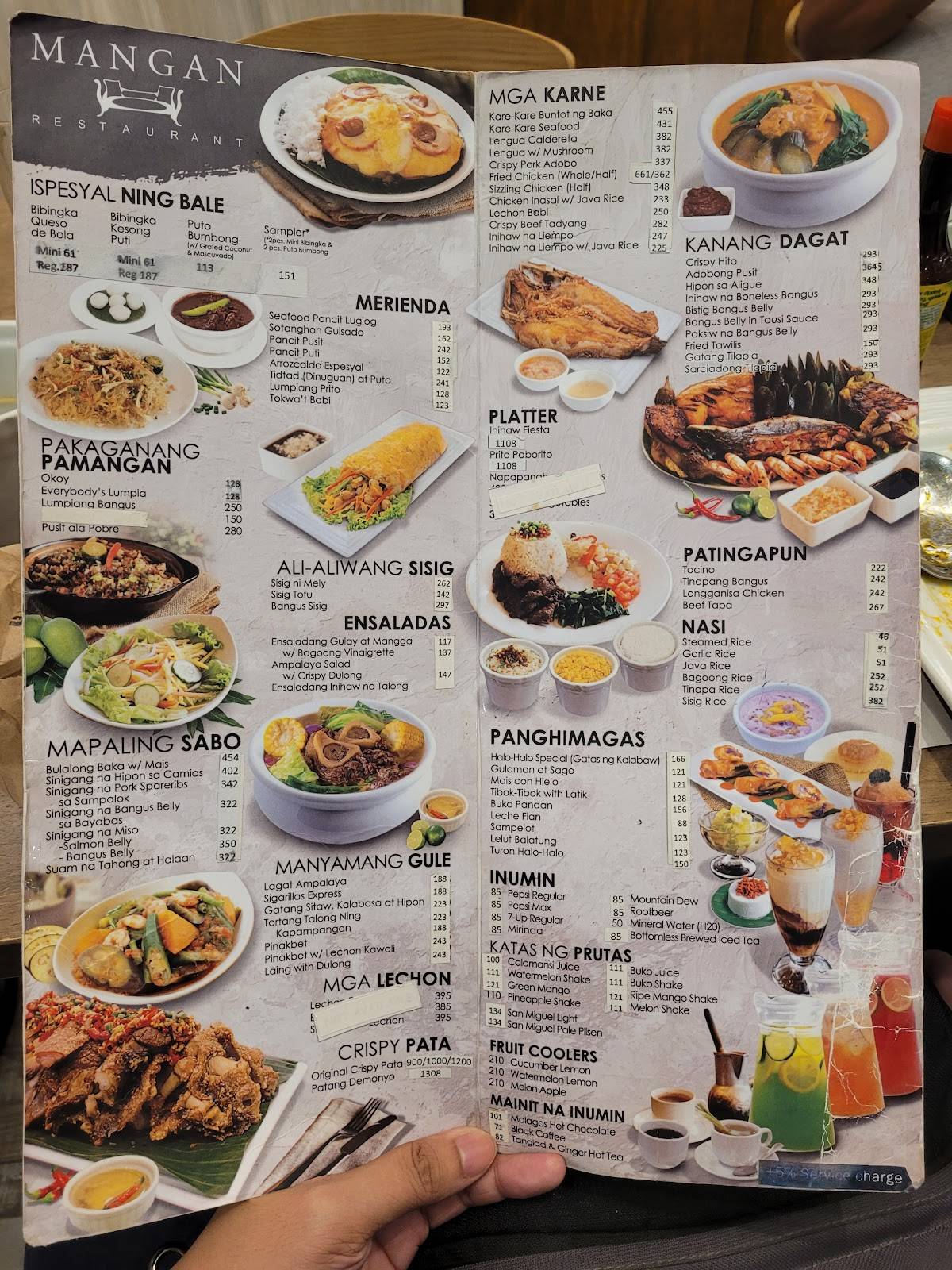 Menu at Mangan Restaurant Ayala Malls Manila Bay, Parañaque, GXFQ+2G7