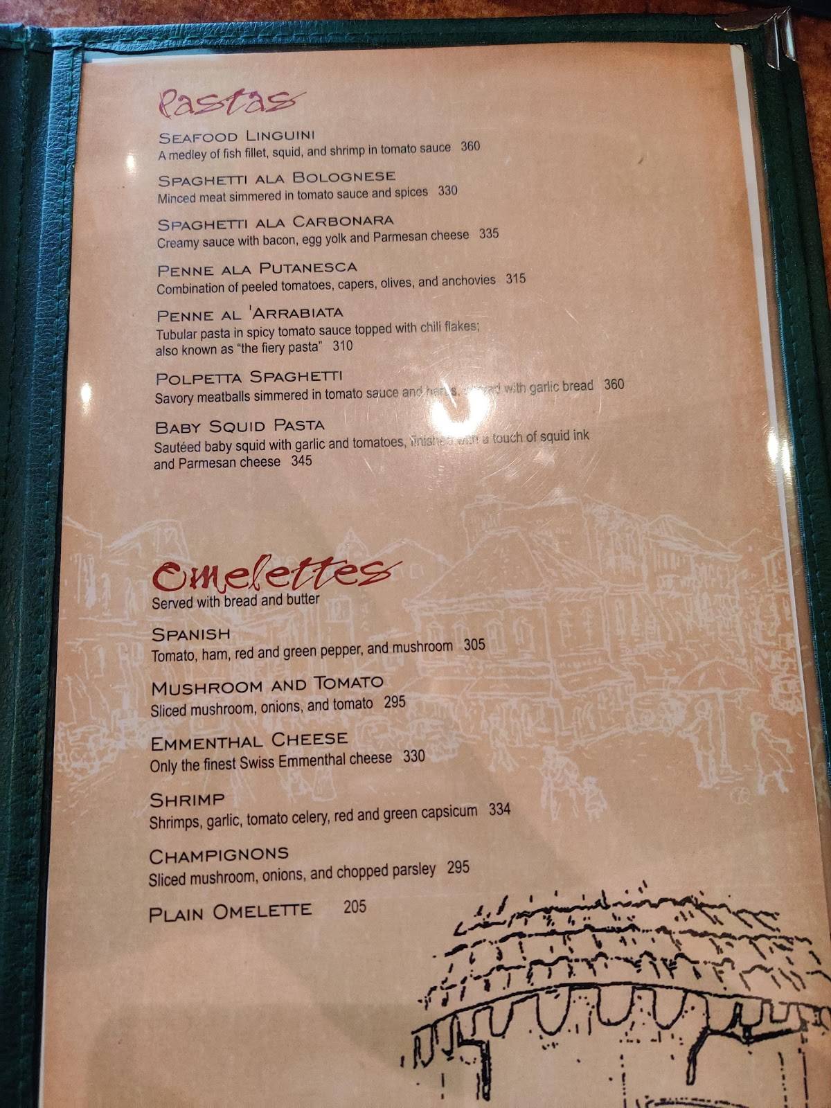 Menu at Cafe Adriatico, Manila, M. Adriatico St