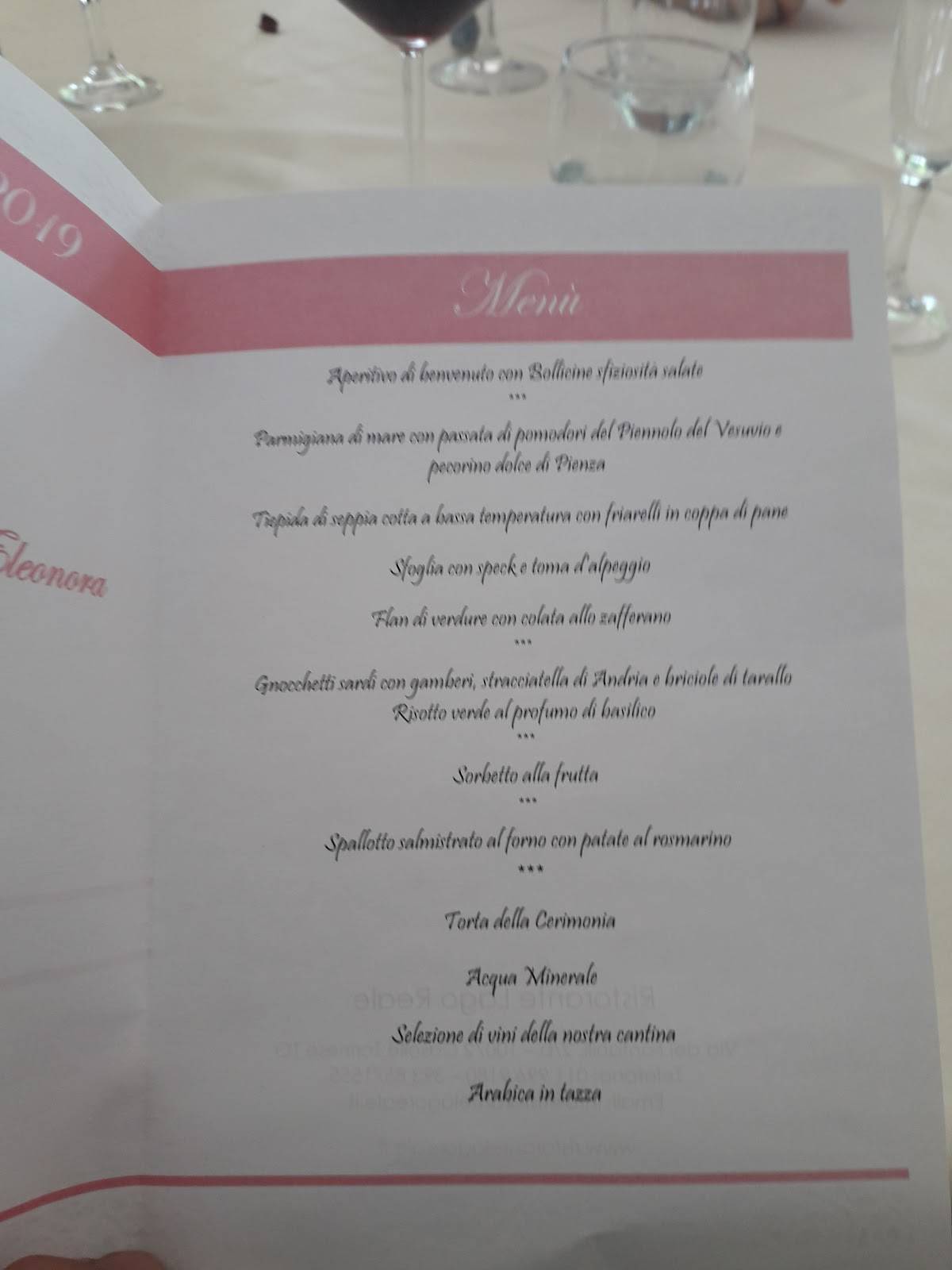 Menu da Lago Reale ristorante, Mappano