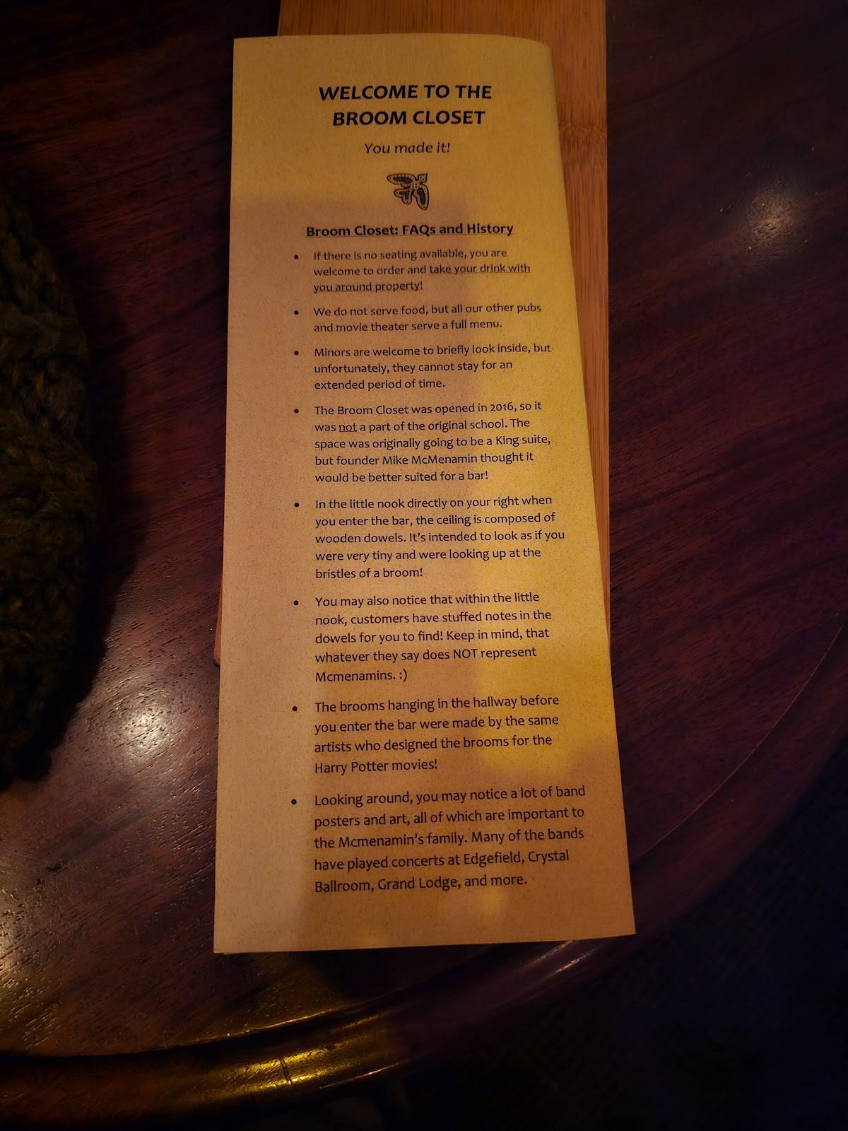 Menu at McMenamins Pub at Old St. Francis School, Bend