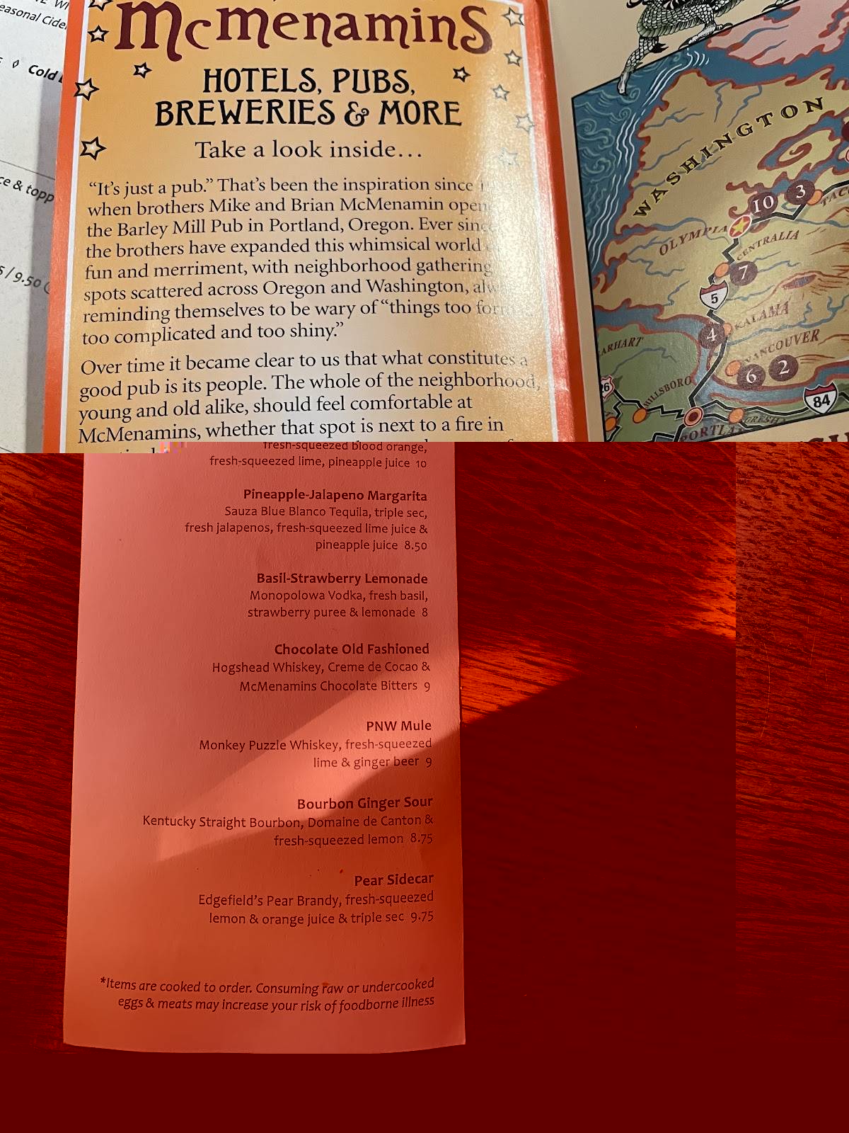 Menu at McMenamins Pub at Old St. Francis School, Bend
