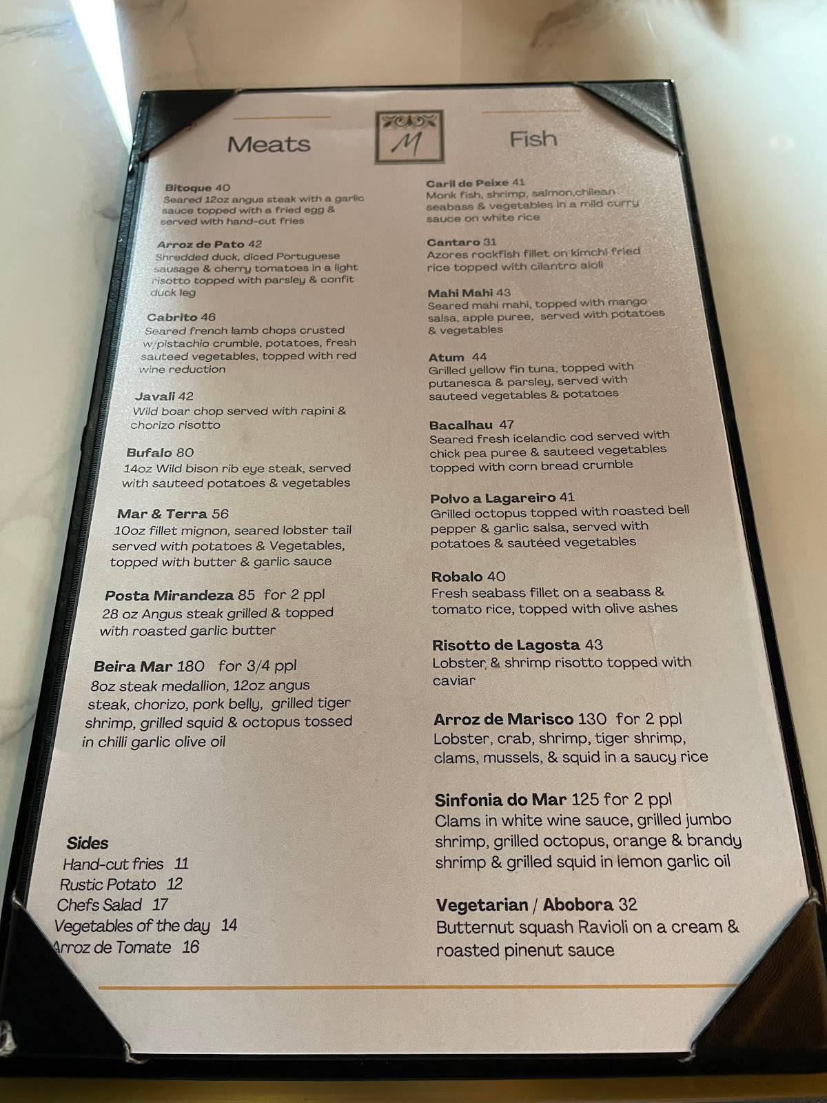 Menu at Mercado Restaurant, Toronto