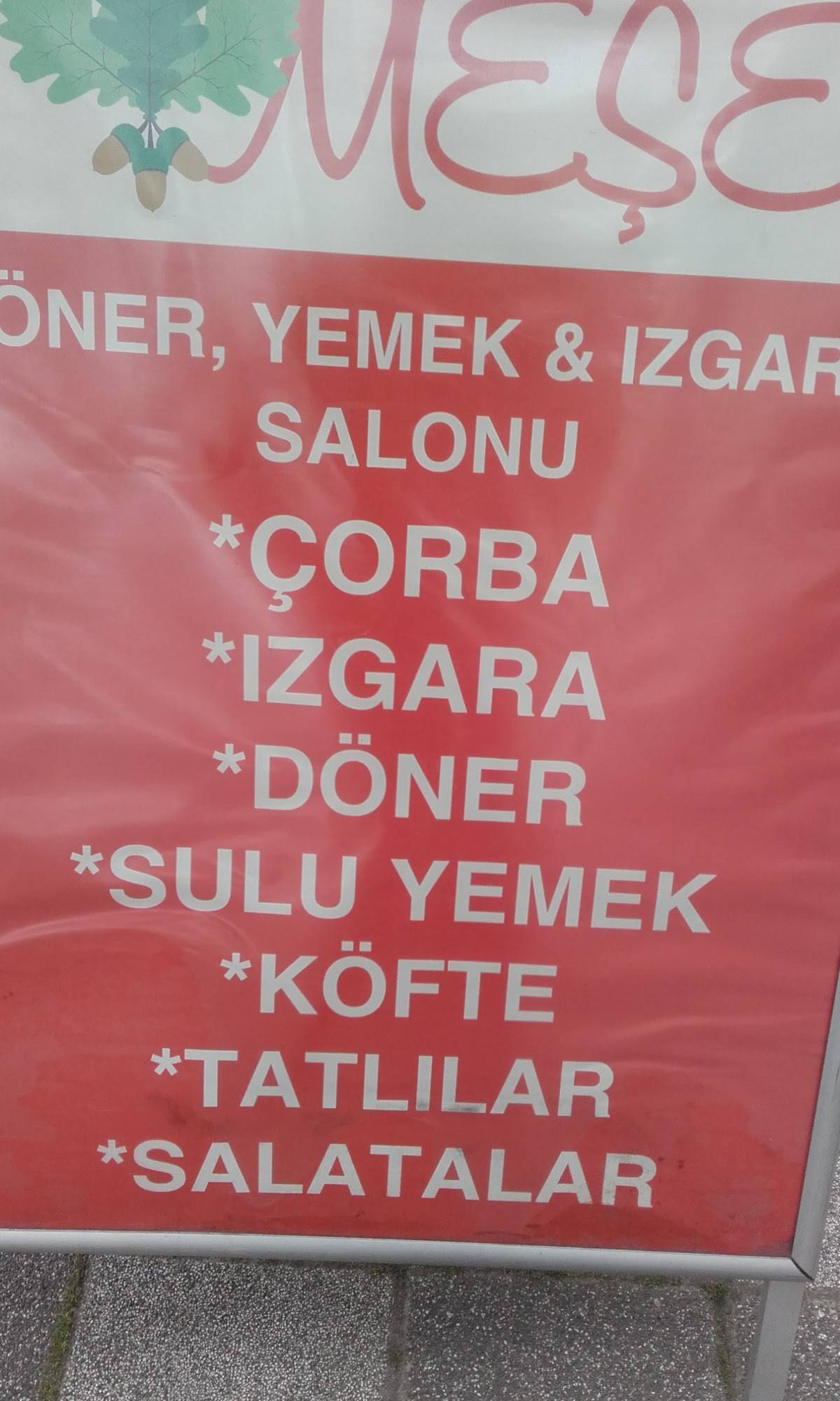 Menu at Meşe Döner Yemek, Istanbul, Kumru Cd