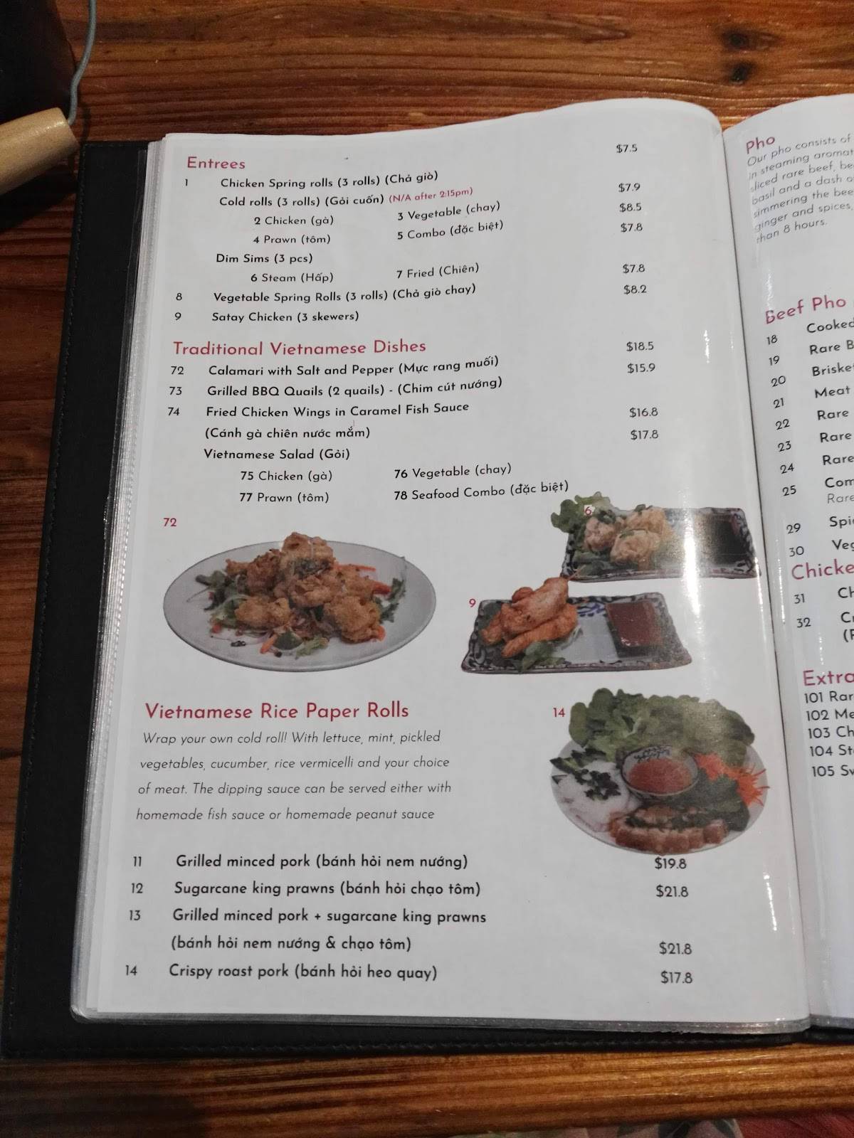 Menu at Mobara Japanese and Ipho Vietnamese Restaurants, Salisbury