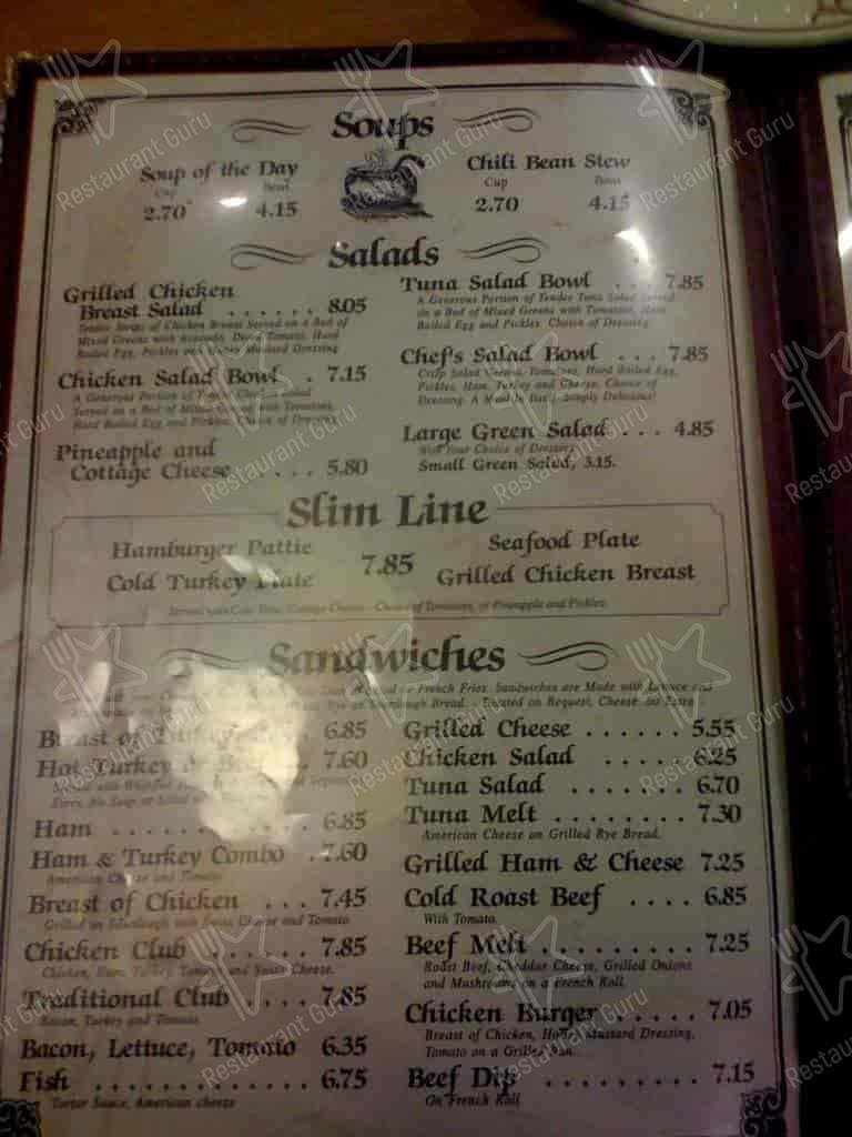 Menu at Moffett's Family Restaurant & Chicken Pie Shoppe, Arcadia