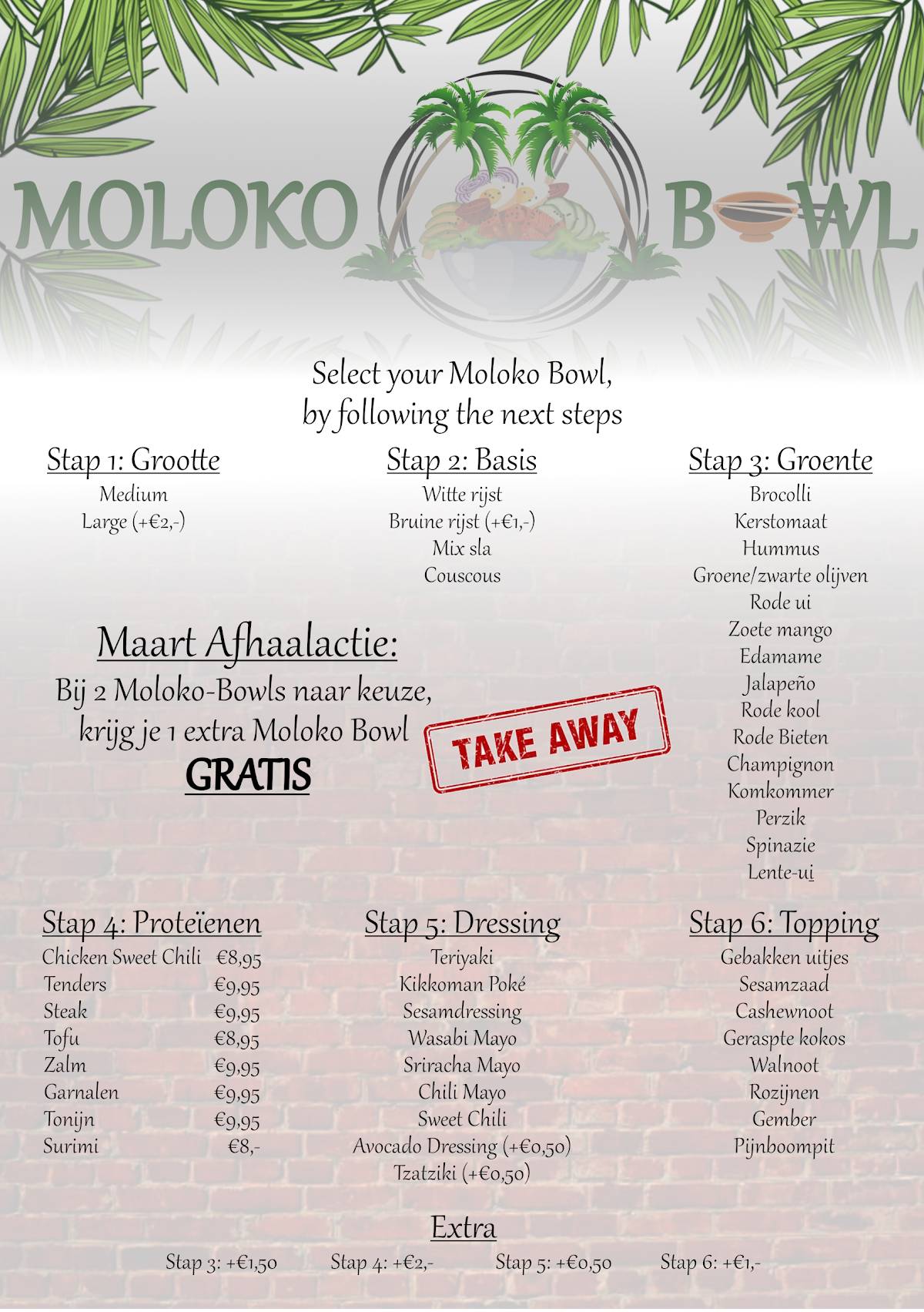 Speisekarte von Moloko Poké Bowl, Antwerpen
