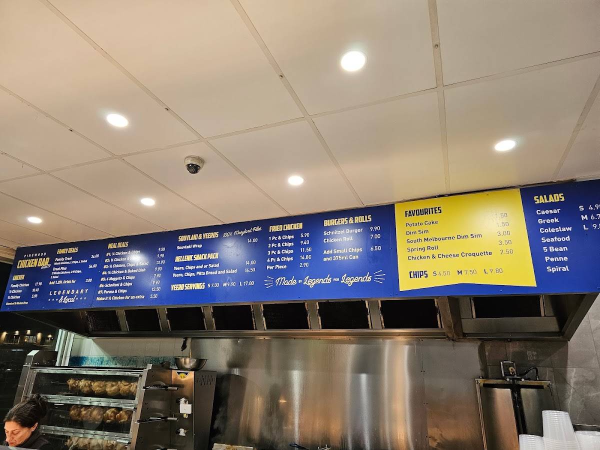 Menu at Pinewood Chicken Bar, Mount Waverley