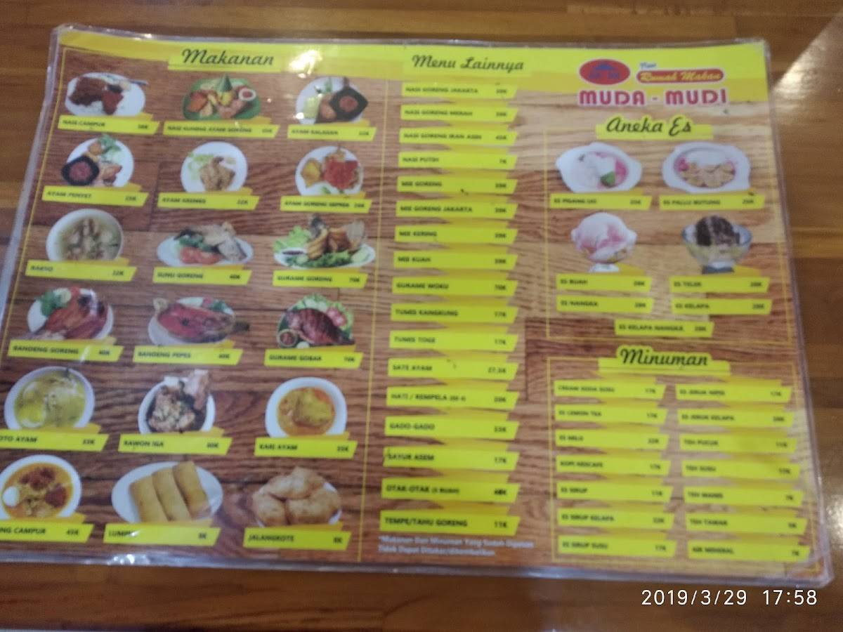 Menu at Muda Mudi Cafe, Makassar