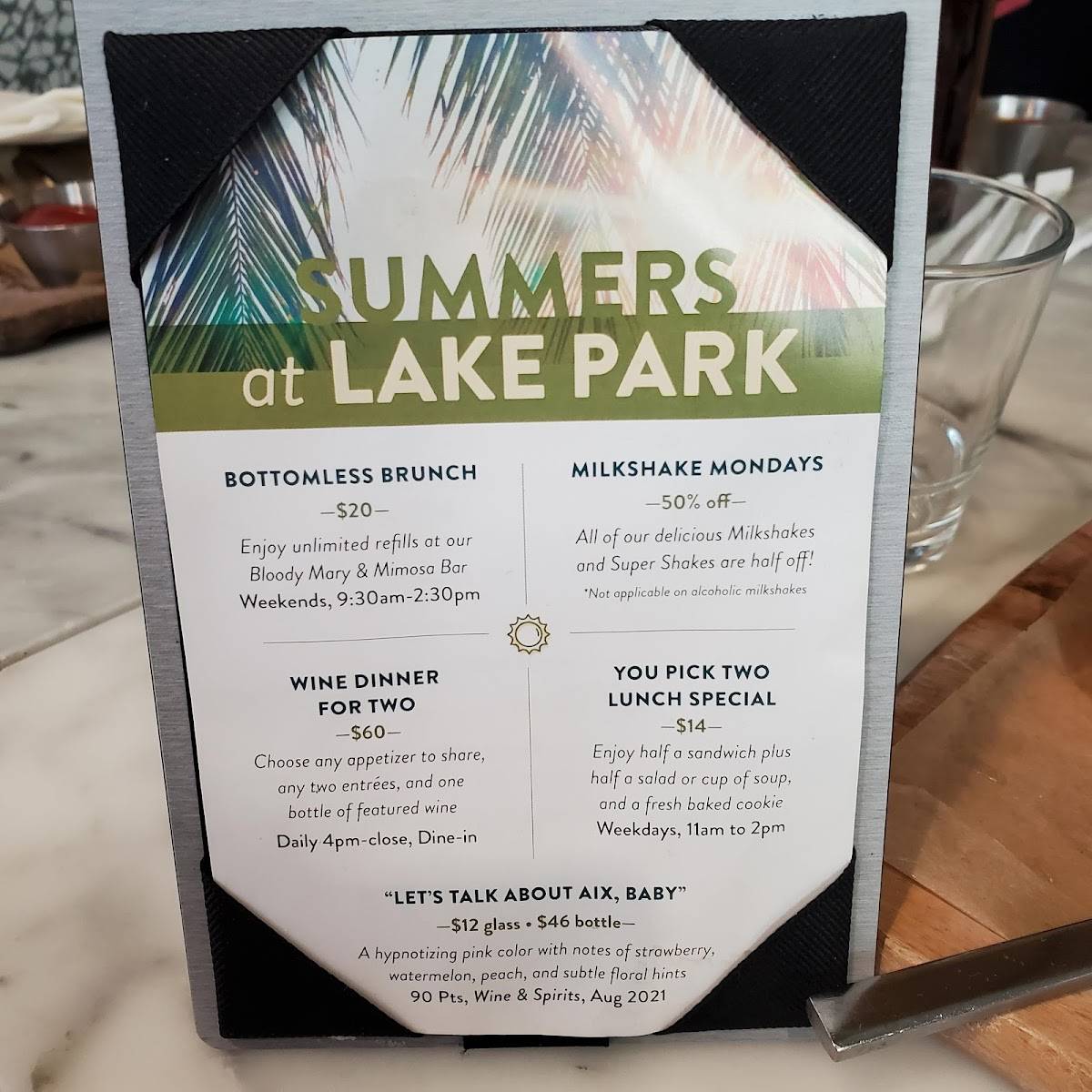 Menu at Lake Park Diner restaurant, Naples