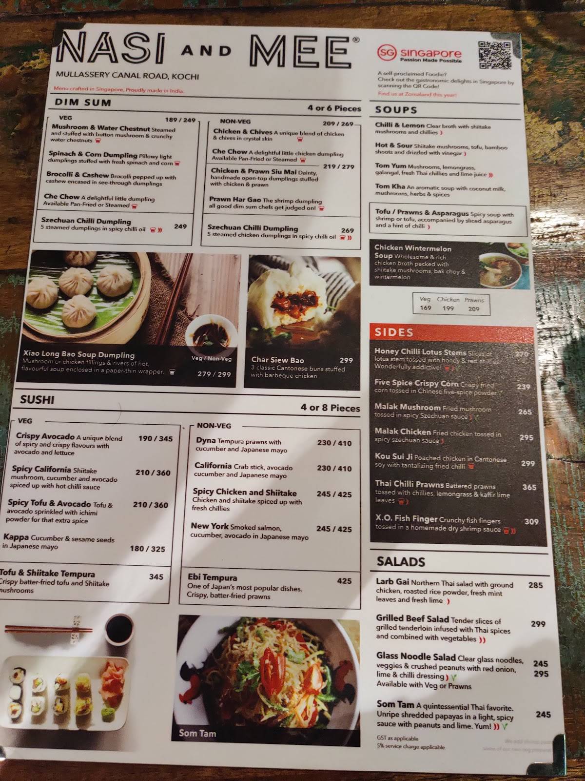Menu at Nasi and Mee - Kochi, Kochi