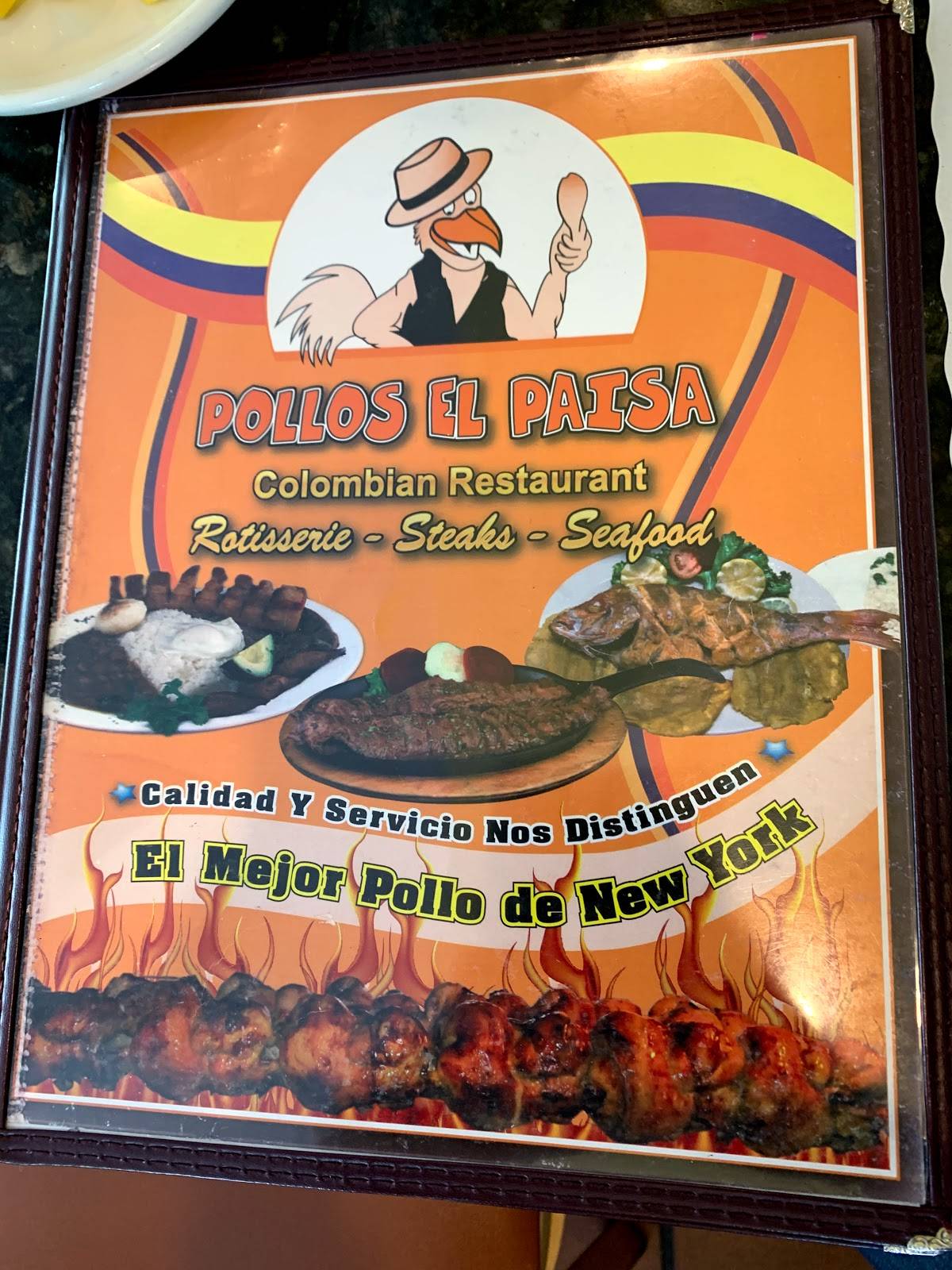 Menu at Pollos El Paisa restaurant, Westbury