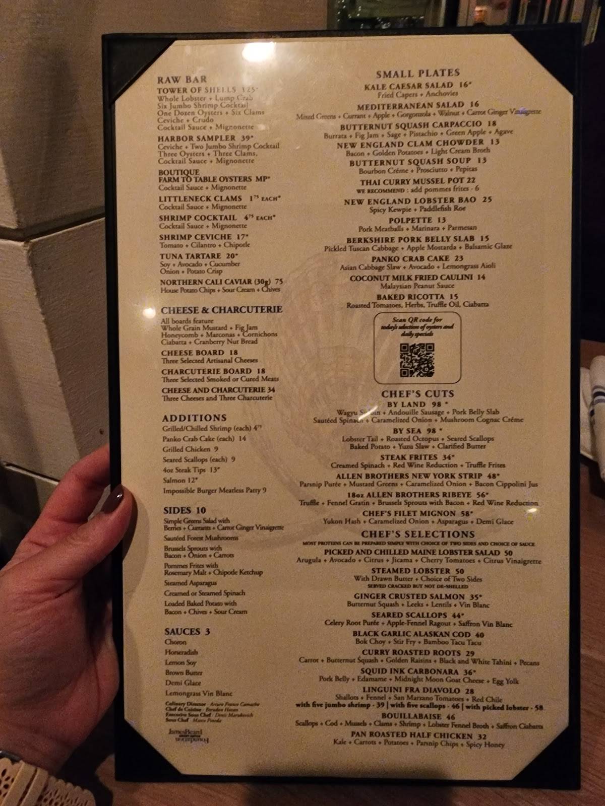 Menu at Shell & Bones Oyster Bar & Grill, New Haven