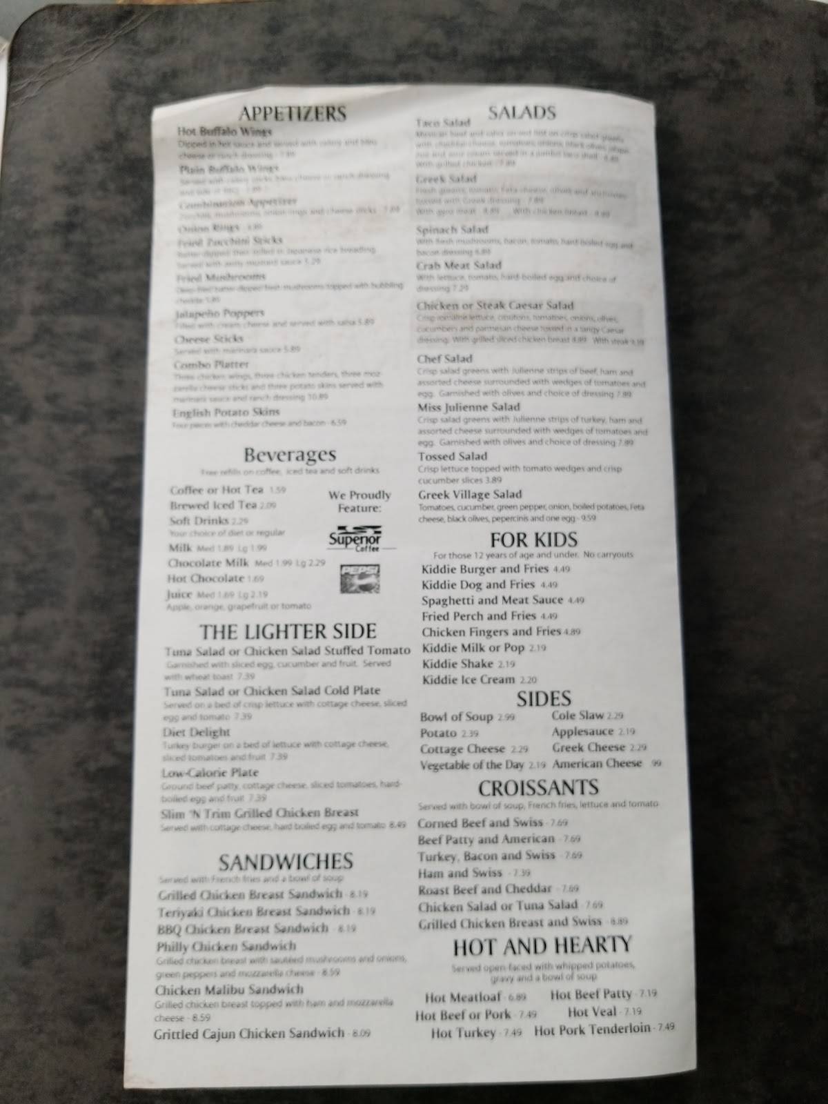 Menu at New Petros Restaurant, Hammond