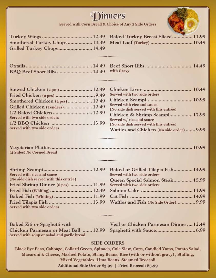 Menu at King's #1 Family Restaurant “Original Kings”, Newark, 361 Lyons Ave